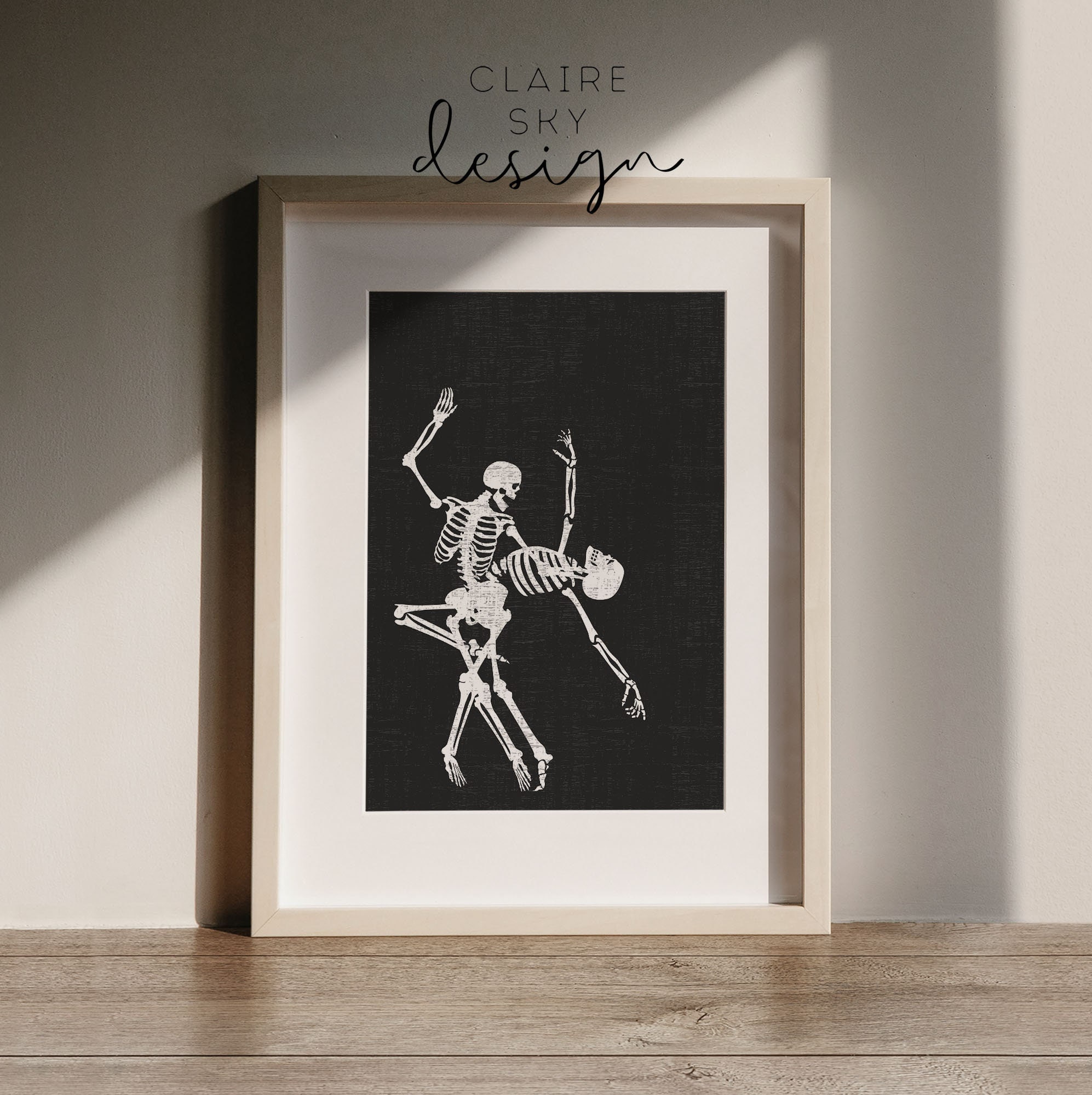 Skeleton Couple | Dancing Skeletons Printable Wall Art | Halloween ...