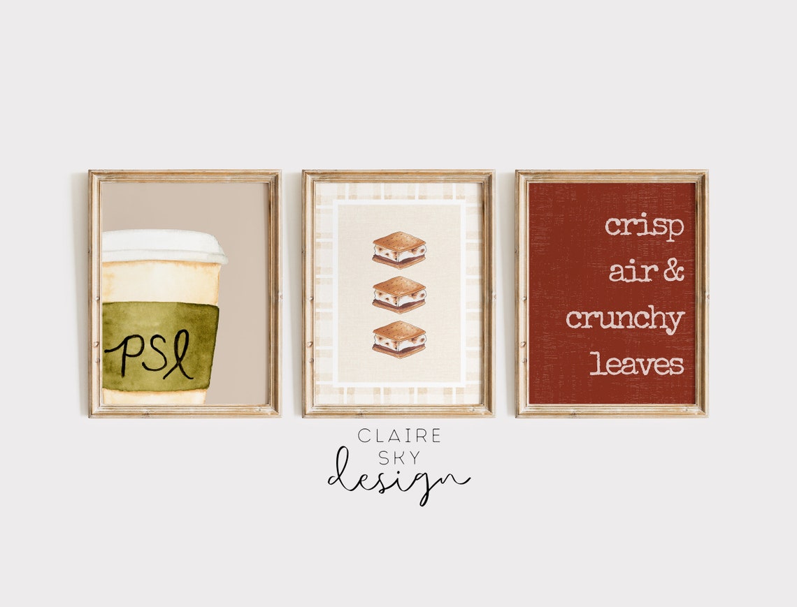 October Wall Art Set Fall Colors Gallery Wall Prints - Etsy