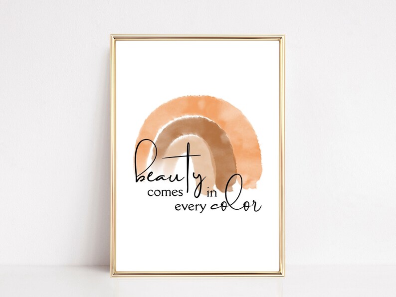 Skin Tone Rainbow Printable Beauty Comes in Every Color - Etsy