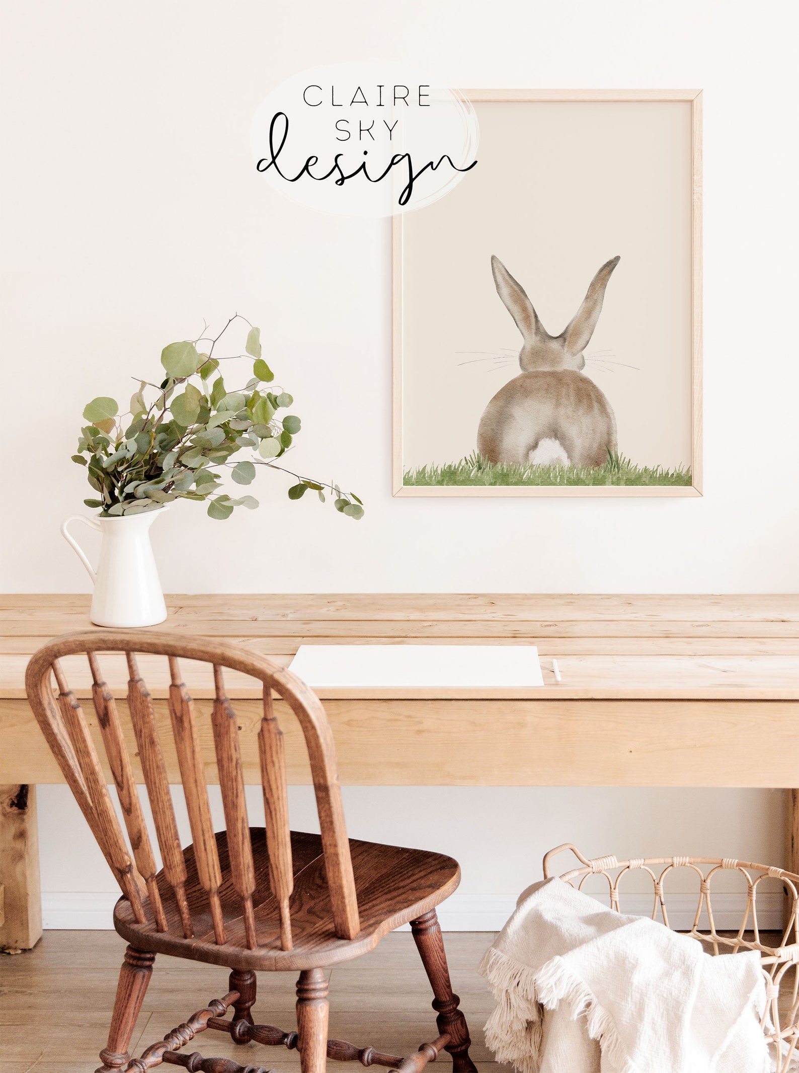 Easter Bunny Prints Set of 2 | Easter Printable Wall Art | Easter ...