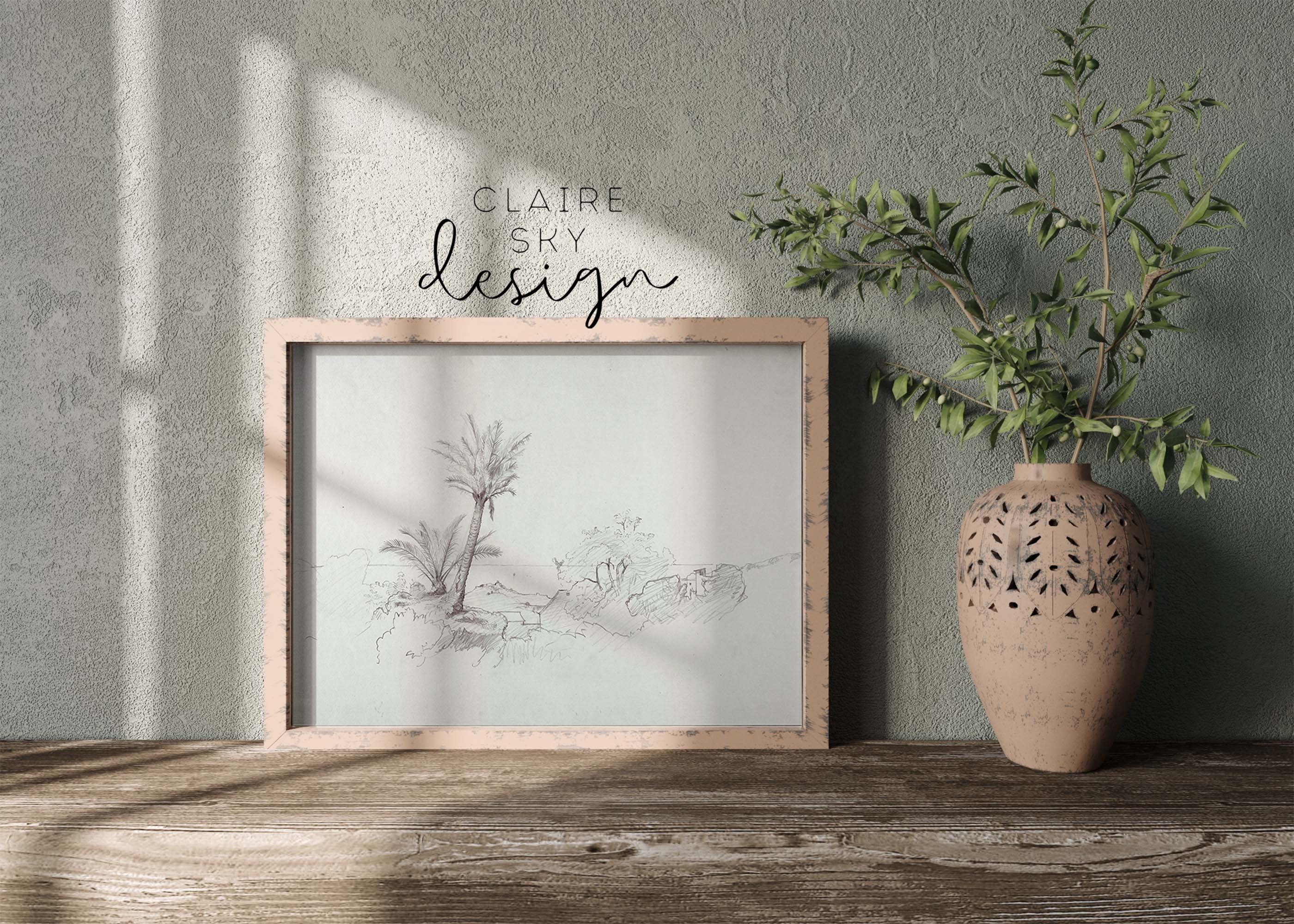 Vintage Seascape Print | Seascape Wall Art | Vintage Ocean Sketch ...