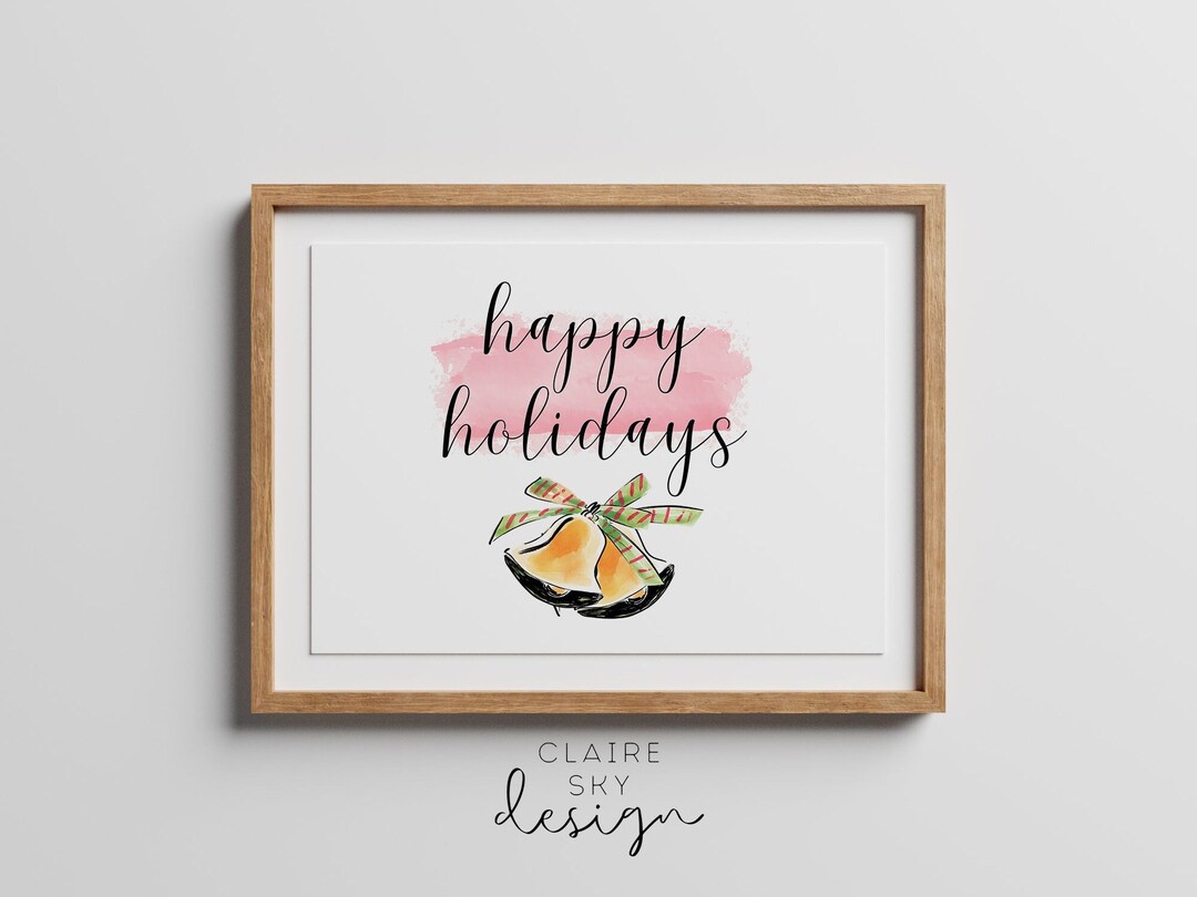 Pink Happy Holidays Print | Pinkmas Decor | Pink Christmas Decorations ...