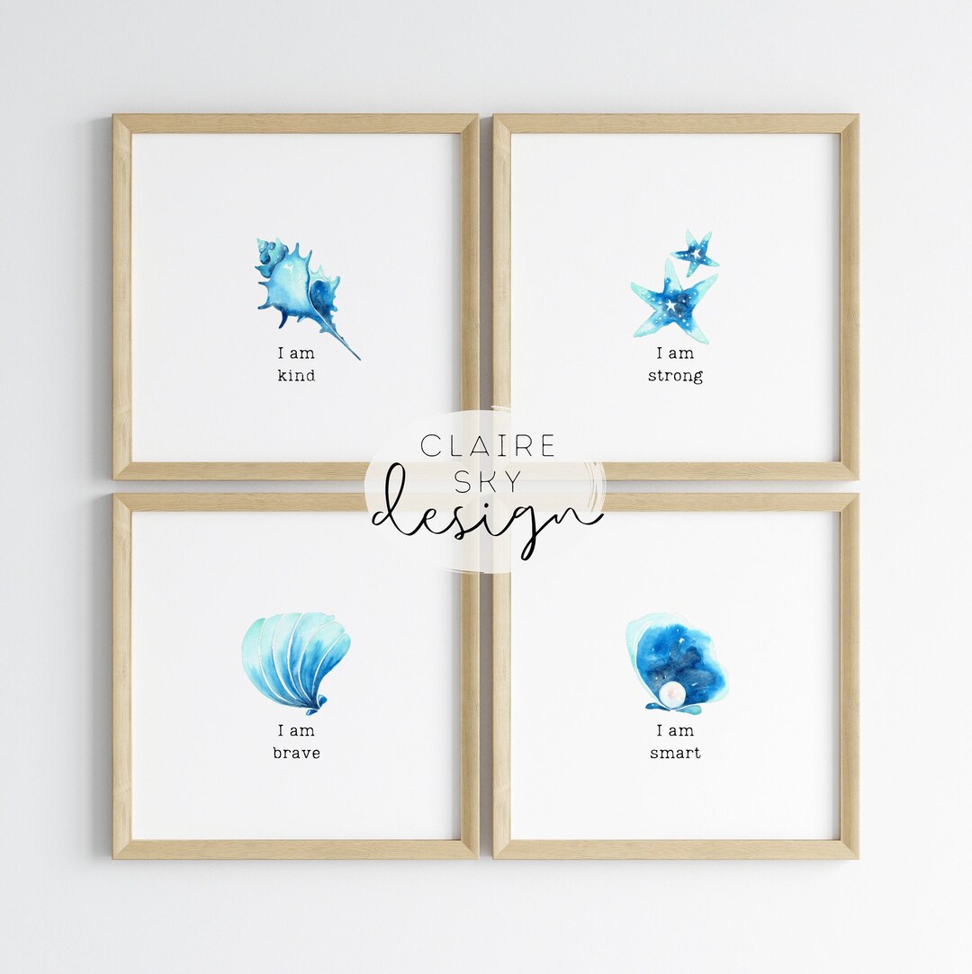 Nautical Nursery Affirmations Print Set | Printable Nursery Wall Art ...