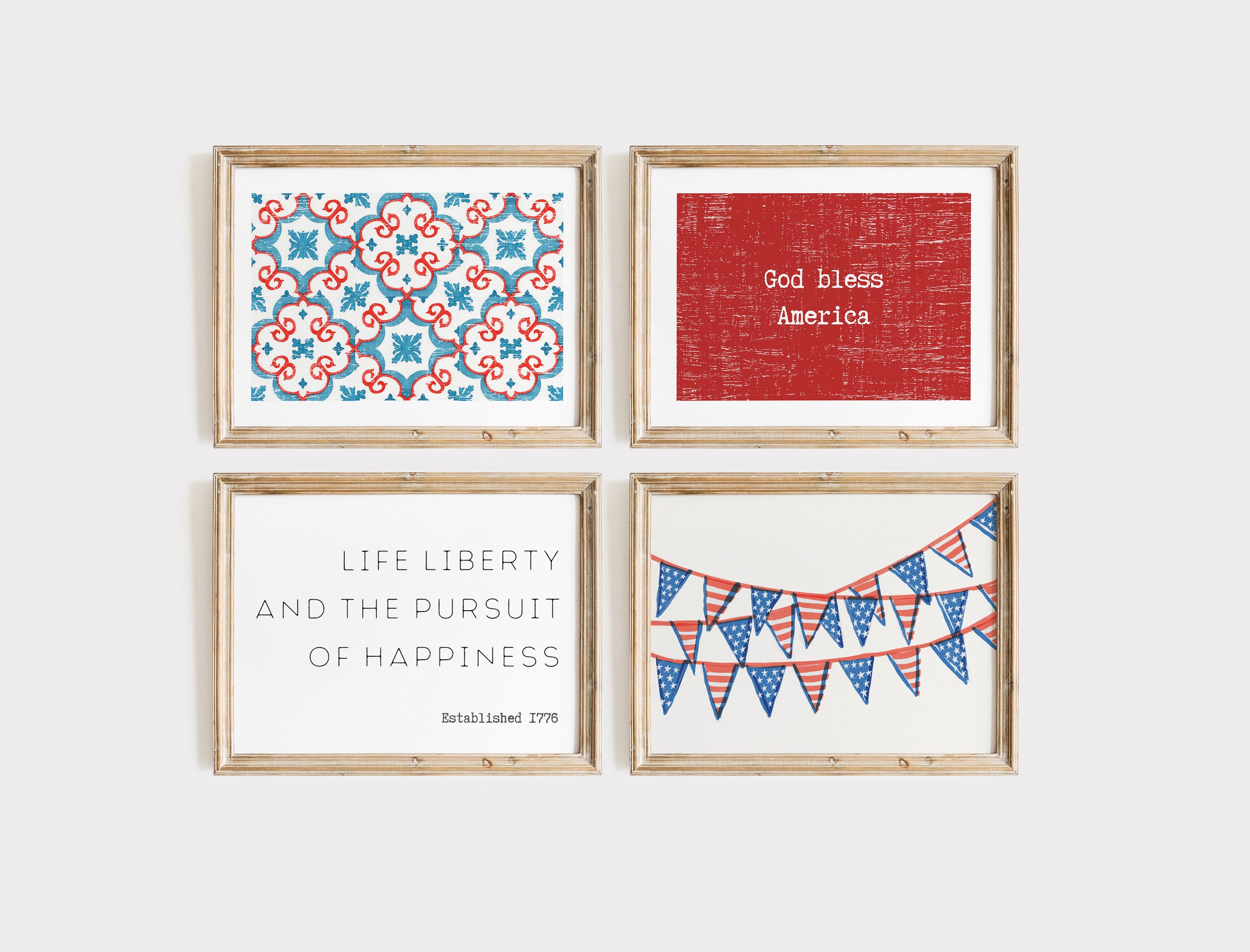 July 4th Gallery Wall Bundle | Set of 10 Fourth of July Prints ...
