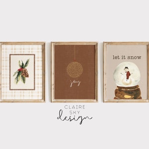 Christmas Prints | Boho Christmas Printable Wall Art | Neutral ...