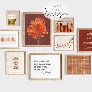 October Wall Art Set | Fall Colors Gallery Wall Prints | Autumn Print ...