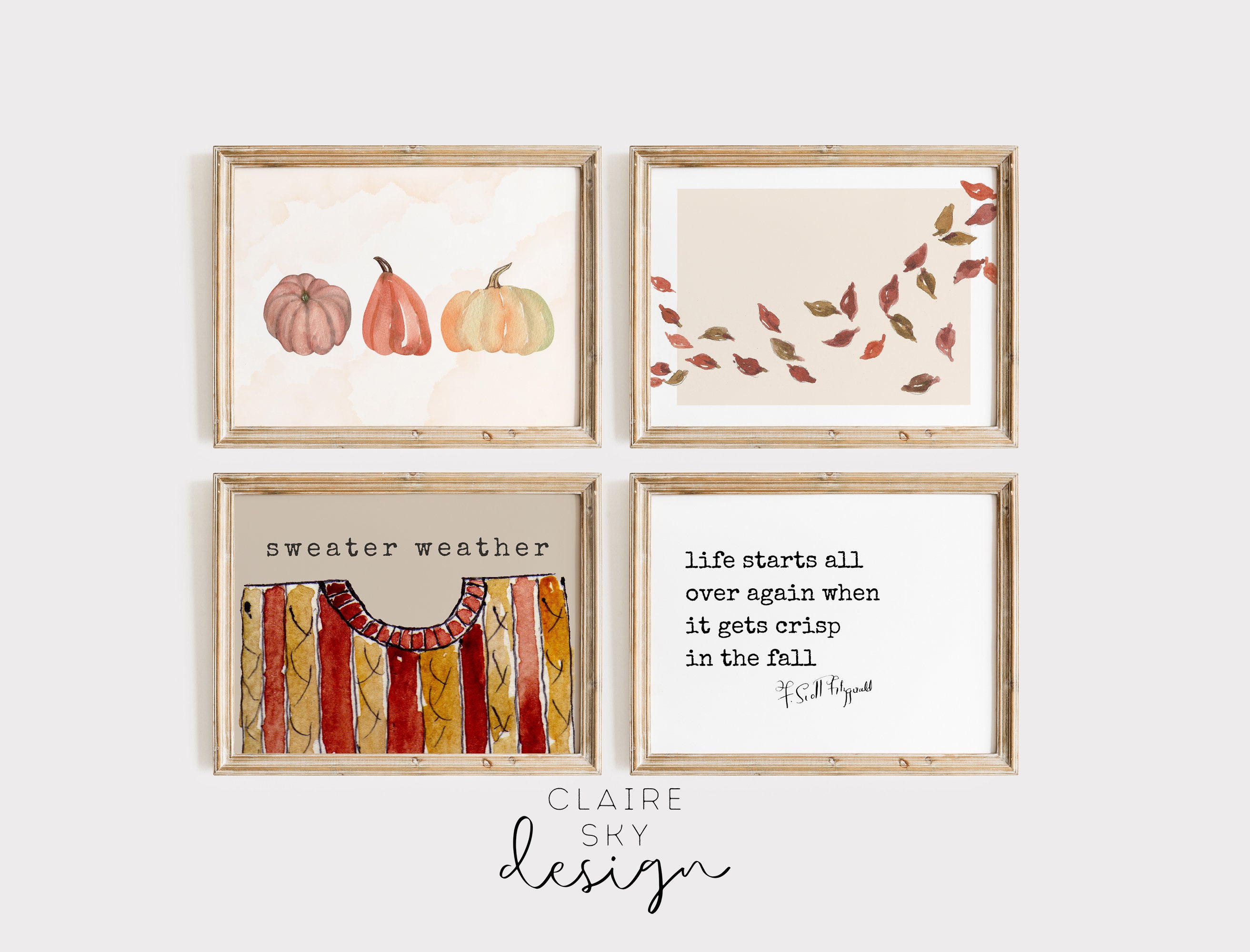 October Wall Art Set Fall Colors Gallery Wall Prints - Etsy