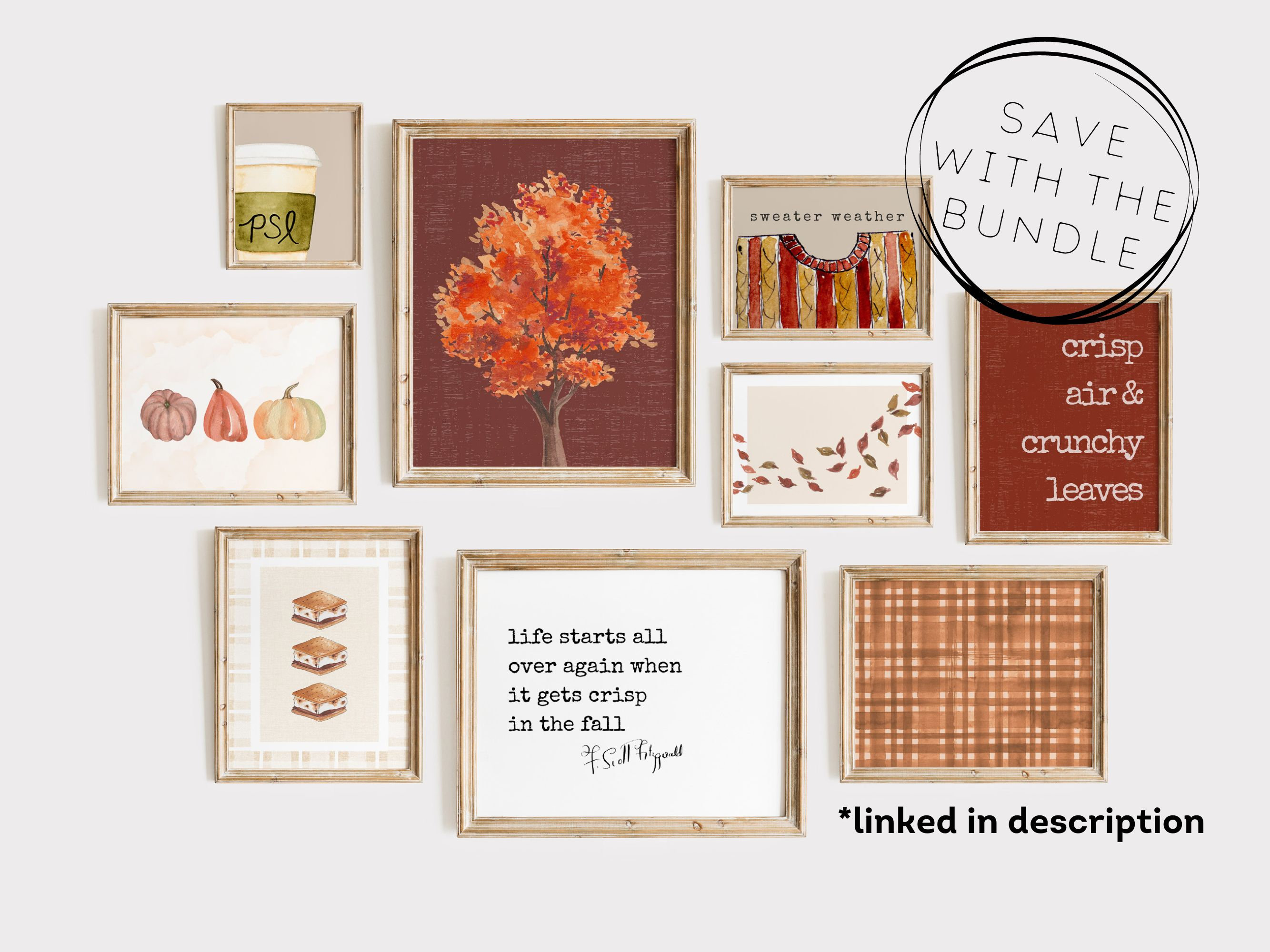 Printable Autumn Wall Art | Fall Prints | Fall Leaves Wall Art Print ...