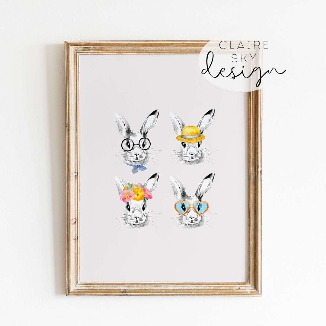 Easter Bunny Printable Wall Art | Easter Wall Decor | Easter Bunny ...