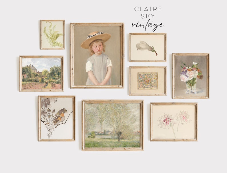Spring Gallery Wall Set | Vintage Easter Prints | Vintage Spring Art ...