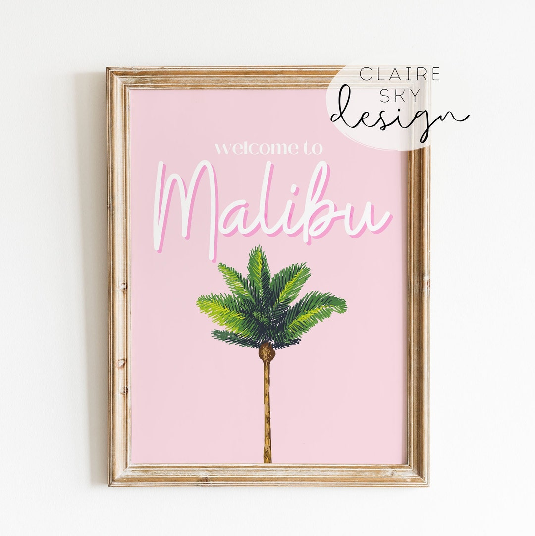Pink Malibu Poster | Printable Barbiecore Wall Art | Girly Pink Doll ...