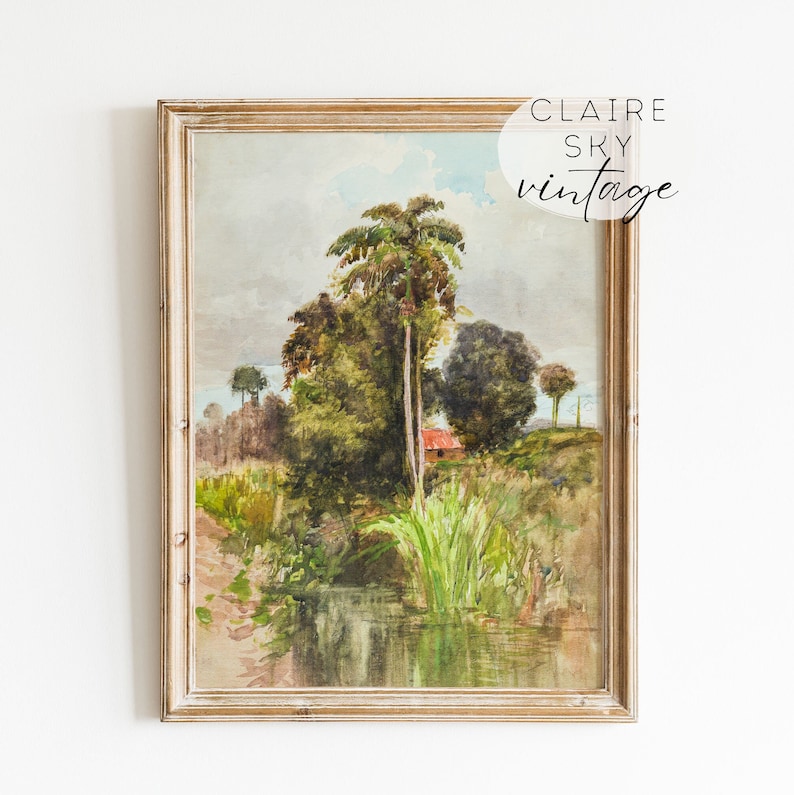 Vintage Palm Tree Printable Vintage Coastal Wall Art - Etsy