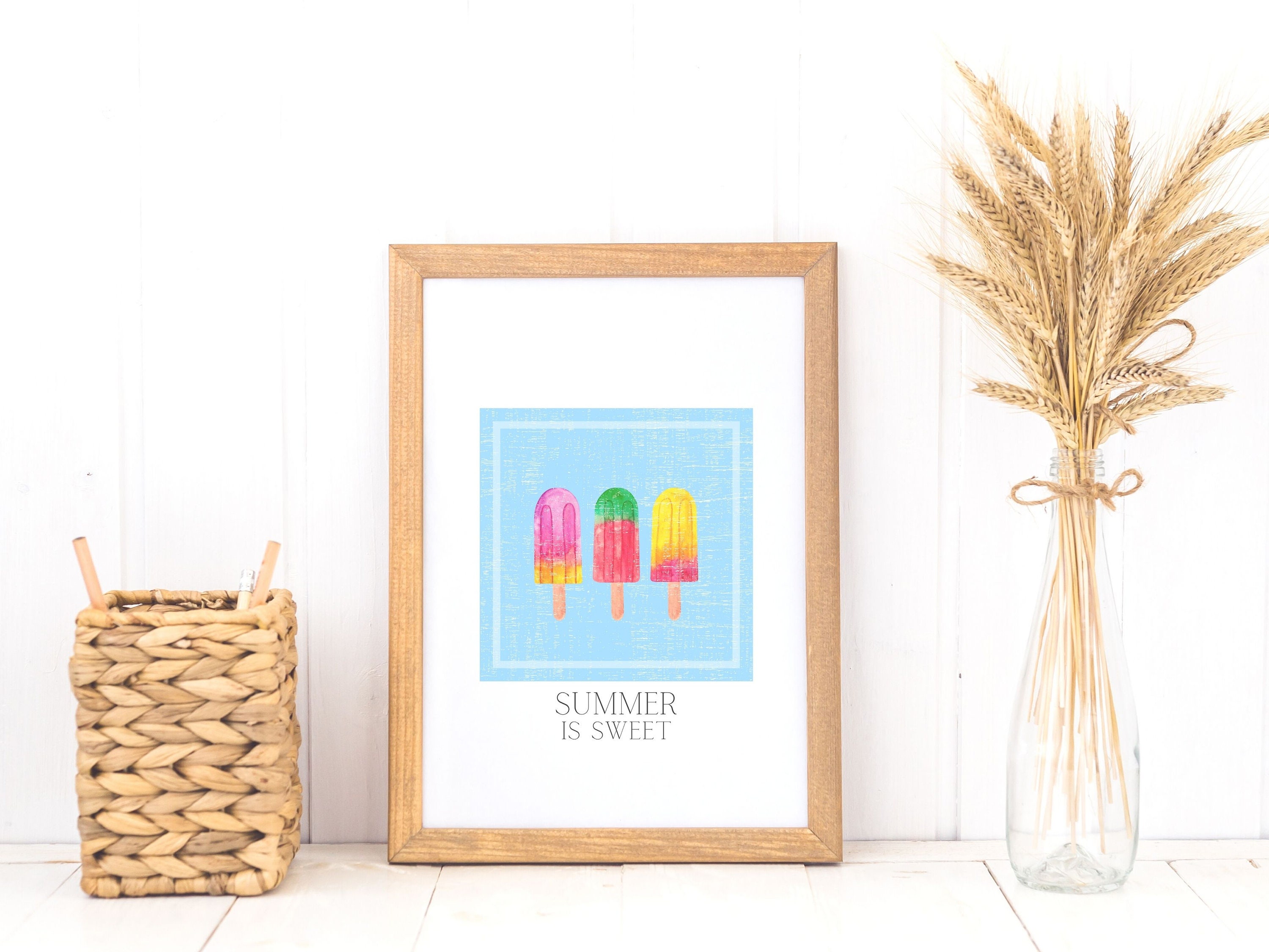 Summer Art Print | Popsicle Printable Wall Decor | Bright Colored Decor ...