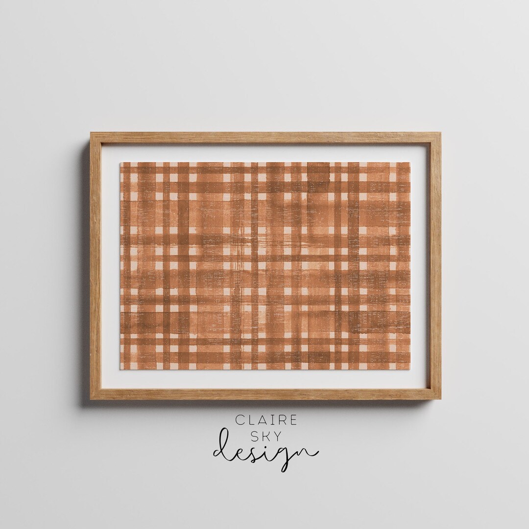 Cozy Plaid Wall Art | Rust Fall Decor | Rustic Cabin Decor | Mountain ...