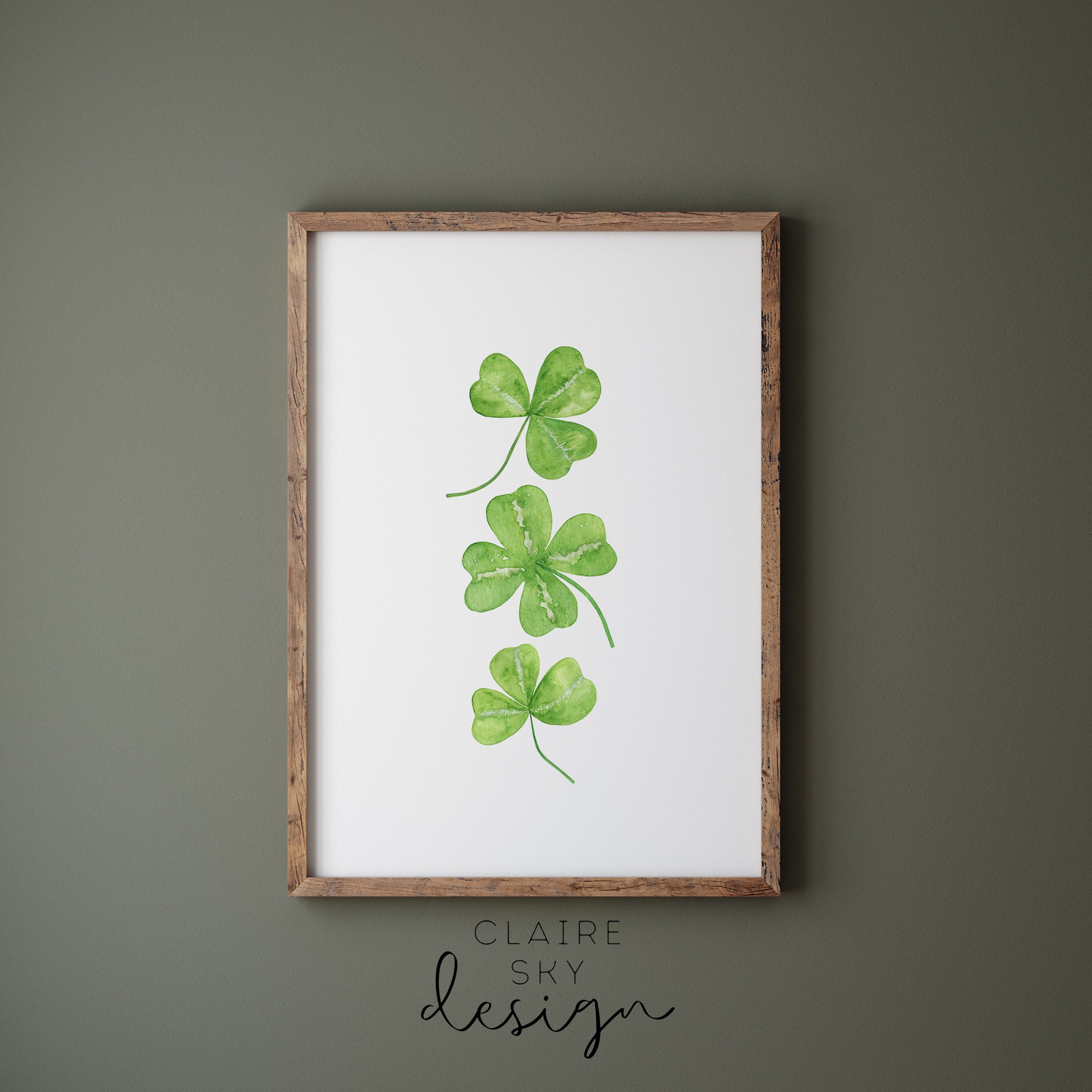 St Patricks Day Print Shamrock Printable Spring Wall Decor St. Patricks ...
