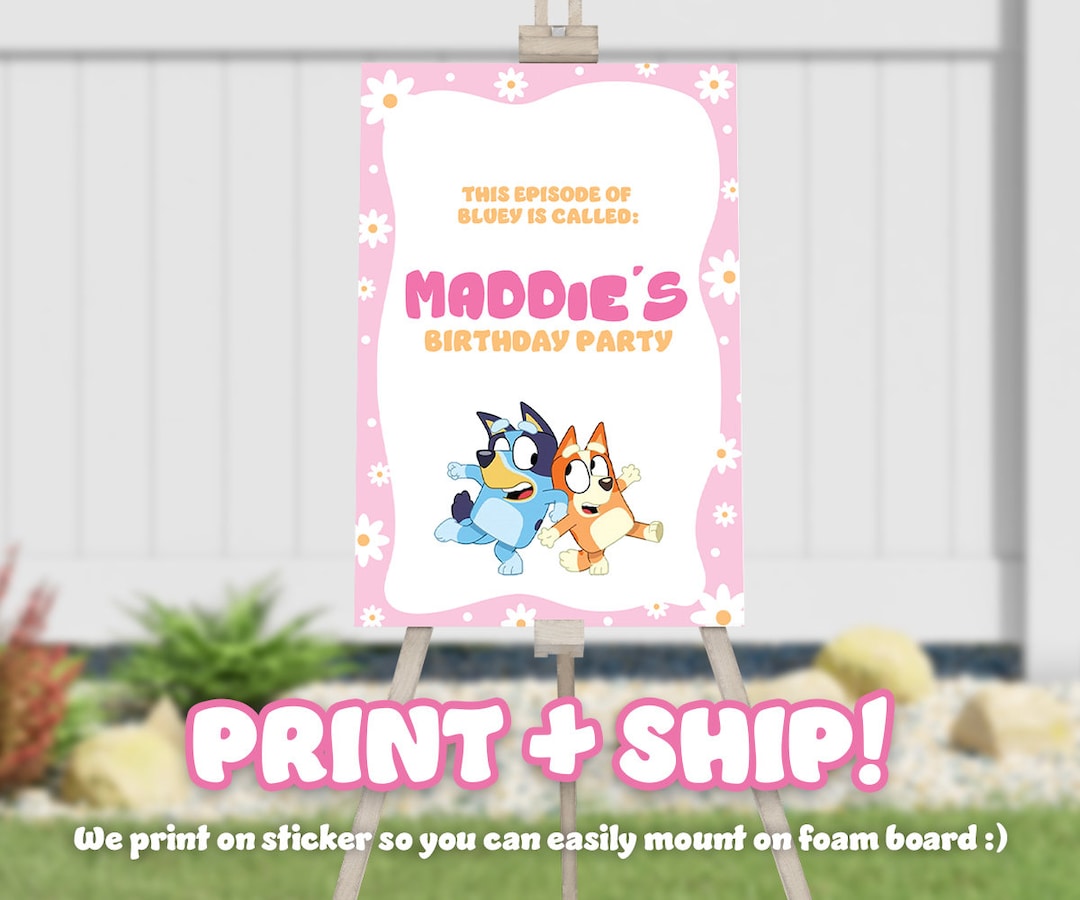Bluey Birthday Party Welcome Sign (printed Decal) - Etsy