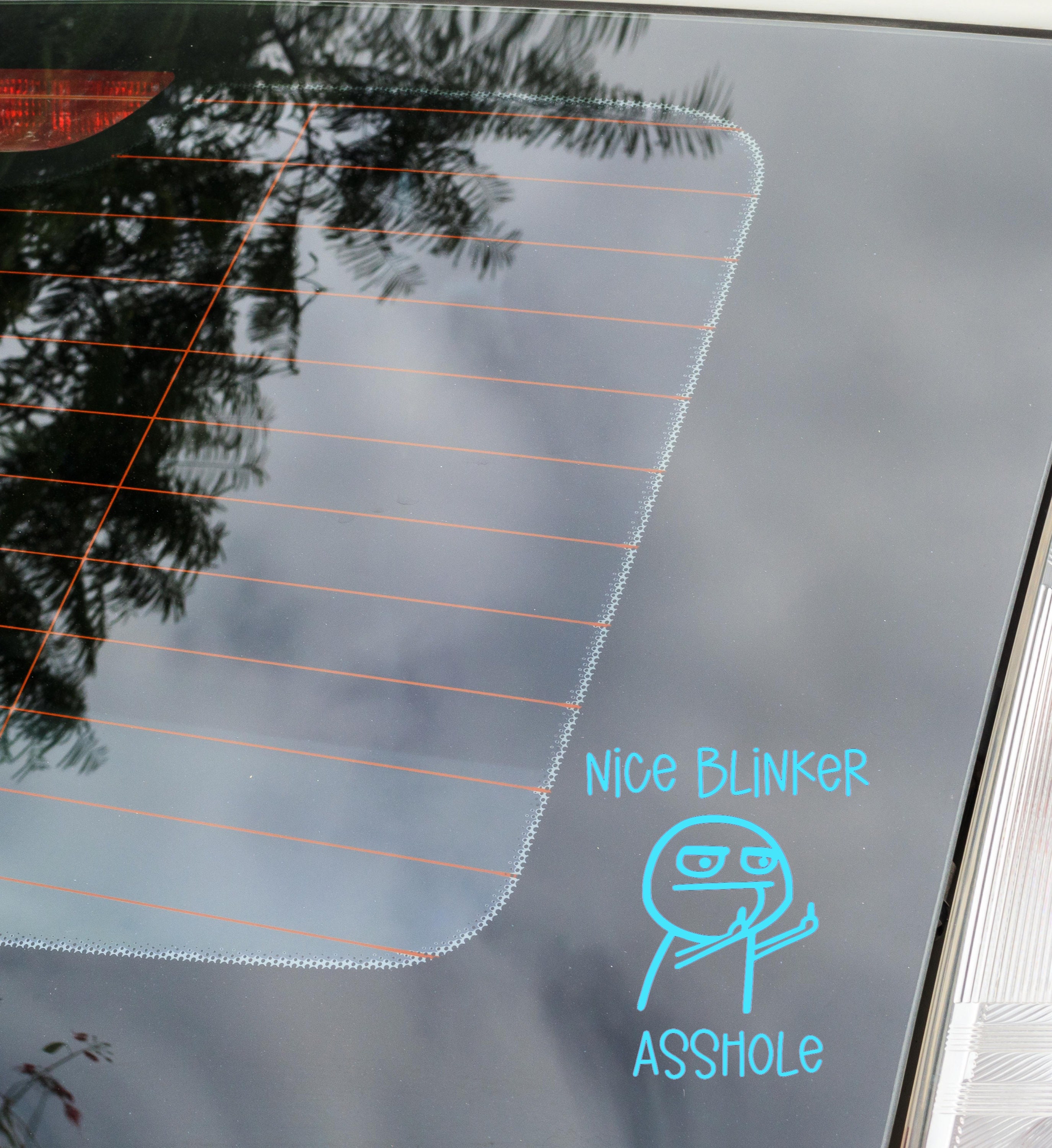 Middle Finger Stickman No Blinker Decal / Decal for Cars / Decal for ...