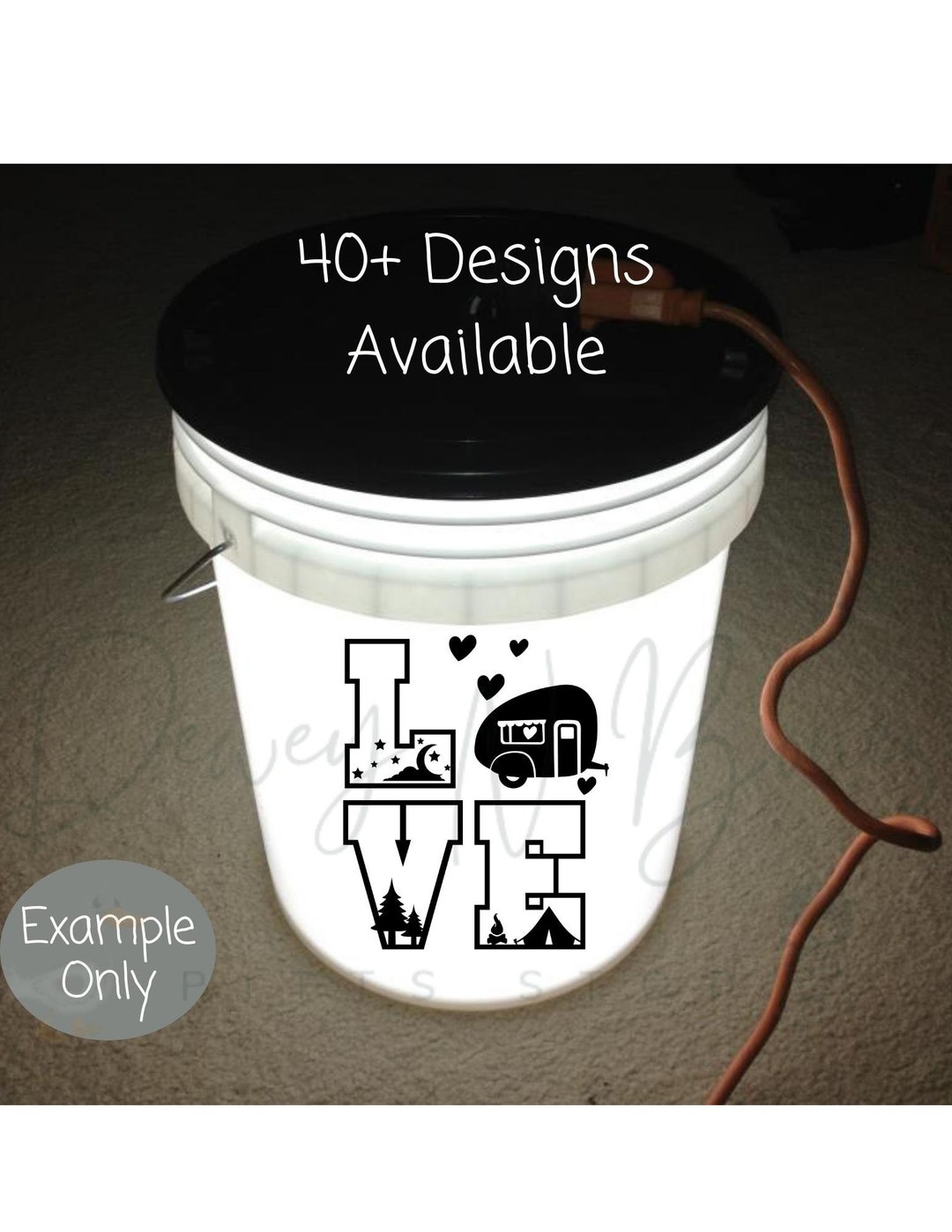 Personalized Camping Bucket Decal: S'mores & Hotdog Supply Storage - Etsy