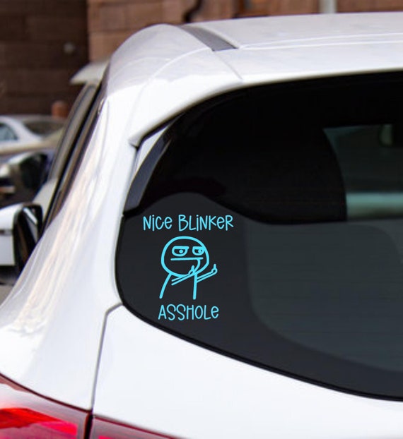 Middle Finger Stickman No Blinker Decal / Decal for Cars / - Etsy