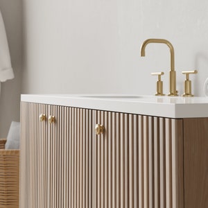 Reeded Floating Bathroom Vanity Slat Wood FREE SHIPPING Single Sink - Etsy