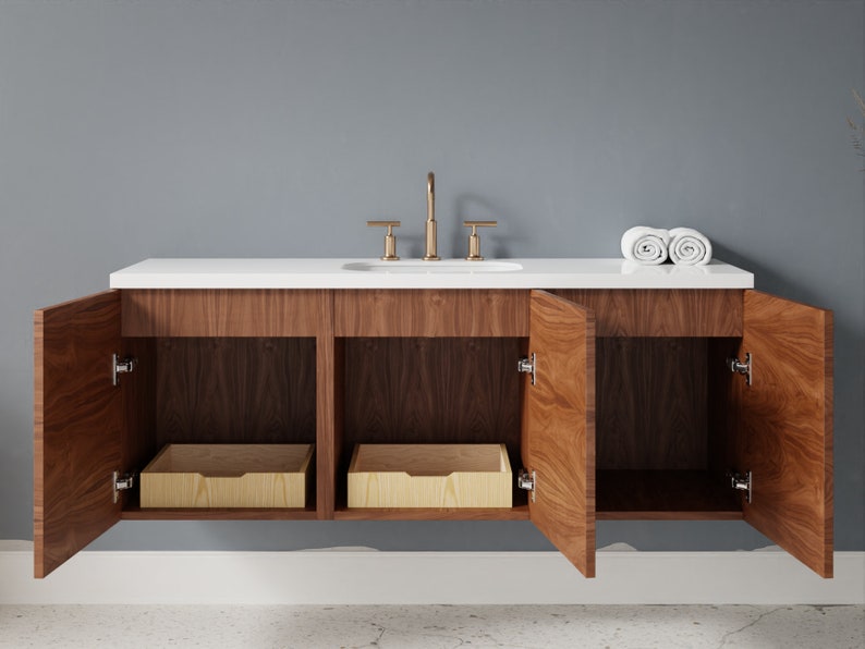 Brass Inlay Bathroom Vanity Single Sink Free Shipping - Etsy