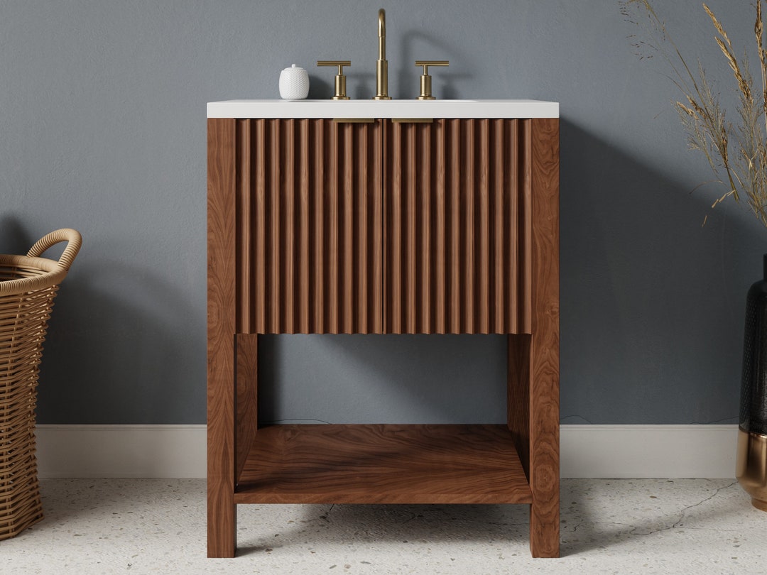 16-36" Fluted Bathroom Feet Vanity - Free Shipping - Double Doors - Etsy