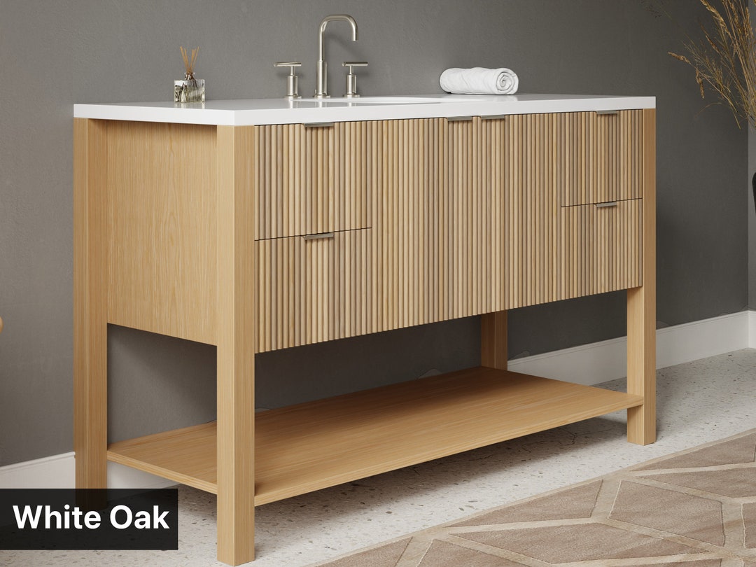 Bathroom Vanity - Reeded Wood - FREE SHIPPING - Handcrafted - Etsy