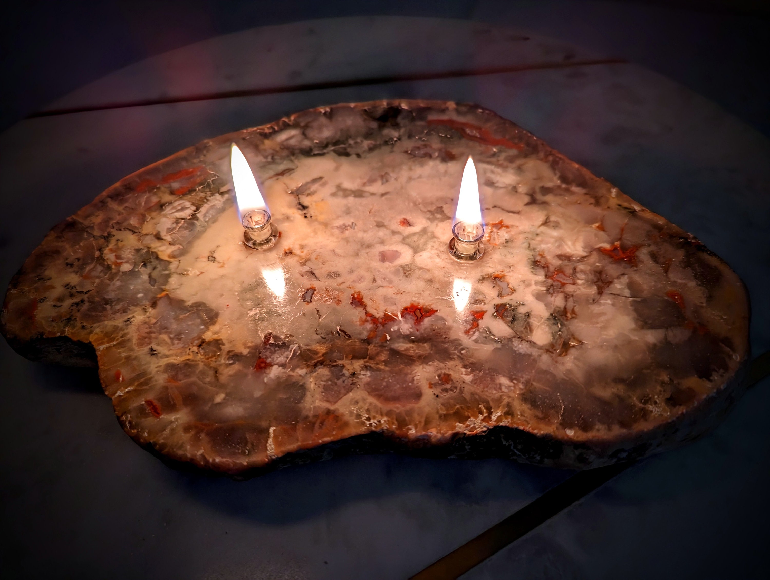 Fossil Rock Candle Aromatherapy Oil Lamp Coprolite Glowstone Unique ...