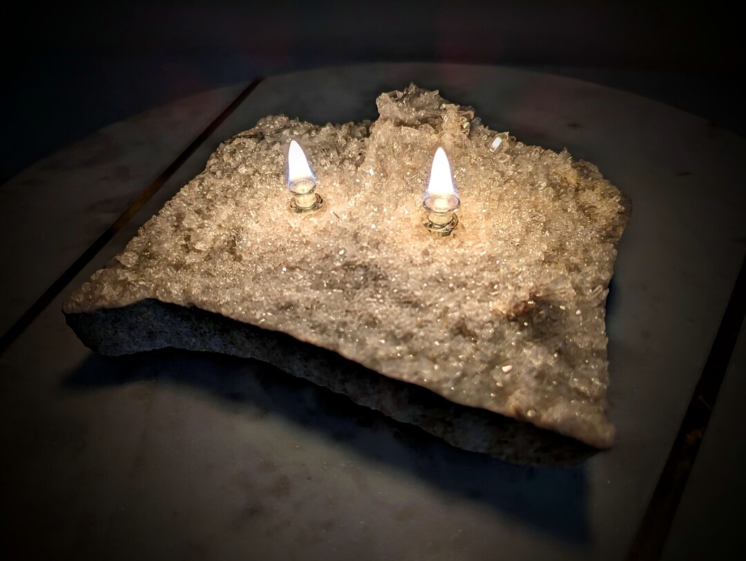 Rock Candle Aromatherapy Oil Lamp Arkansas Quartz Glowstone Crystal ...