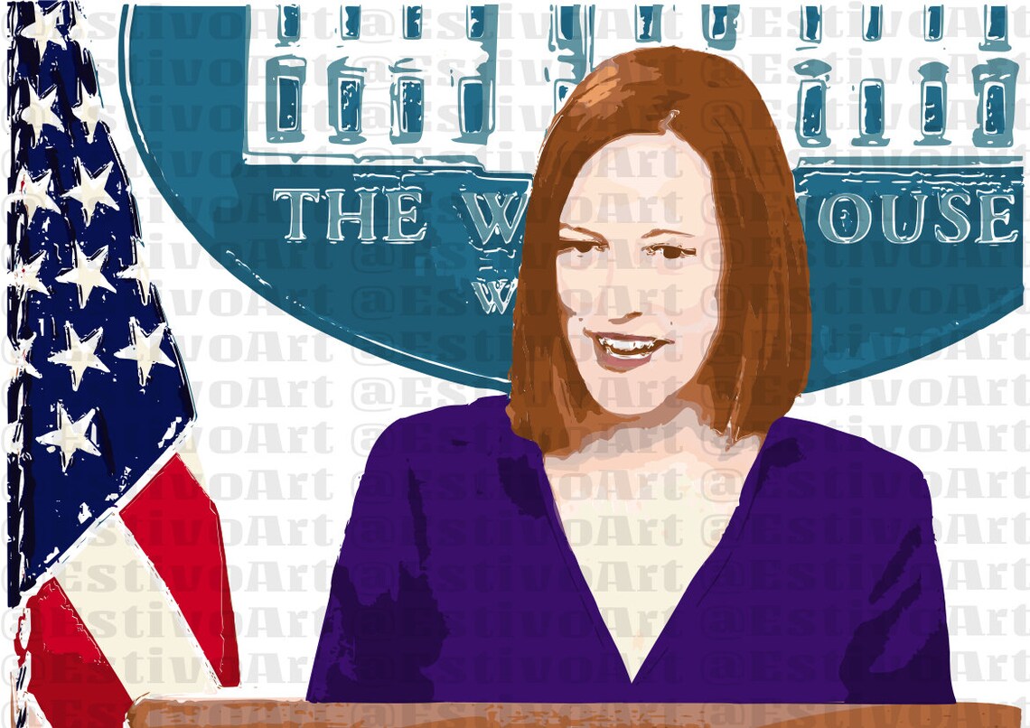 Jen Psaki Illustration Portrait SVG PNG - Etsy