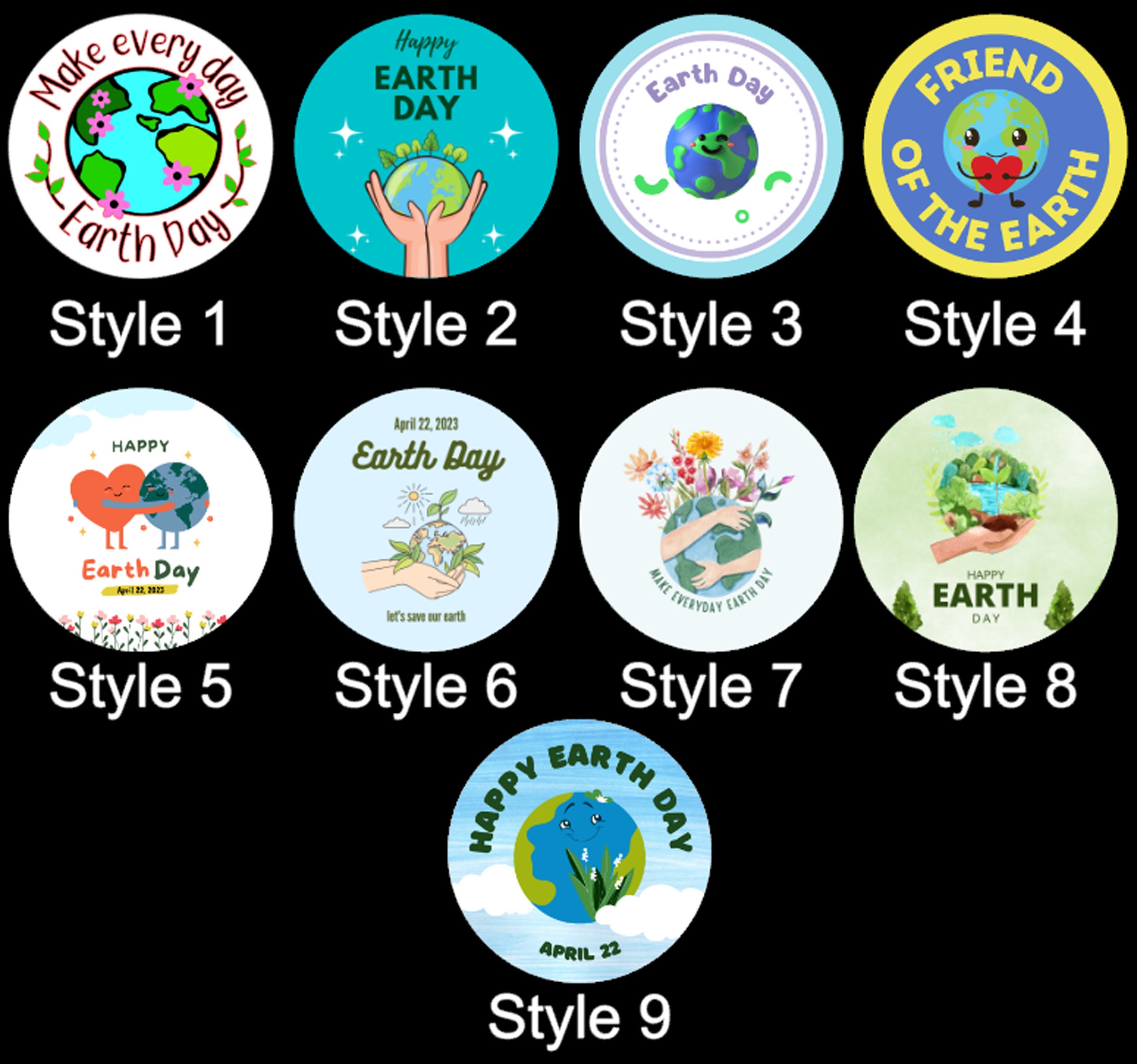 Earth Day Stickers Printed and Shipped to You 12 Stickers per Order - Etsy