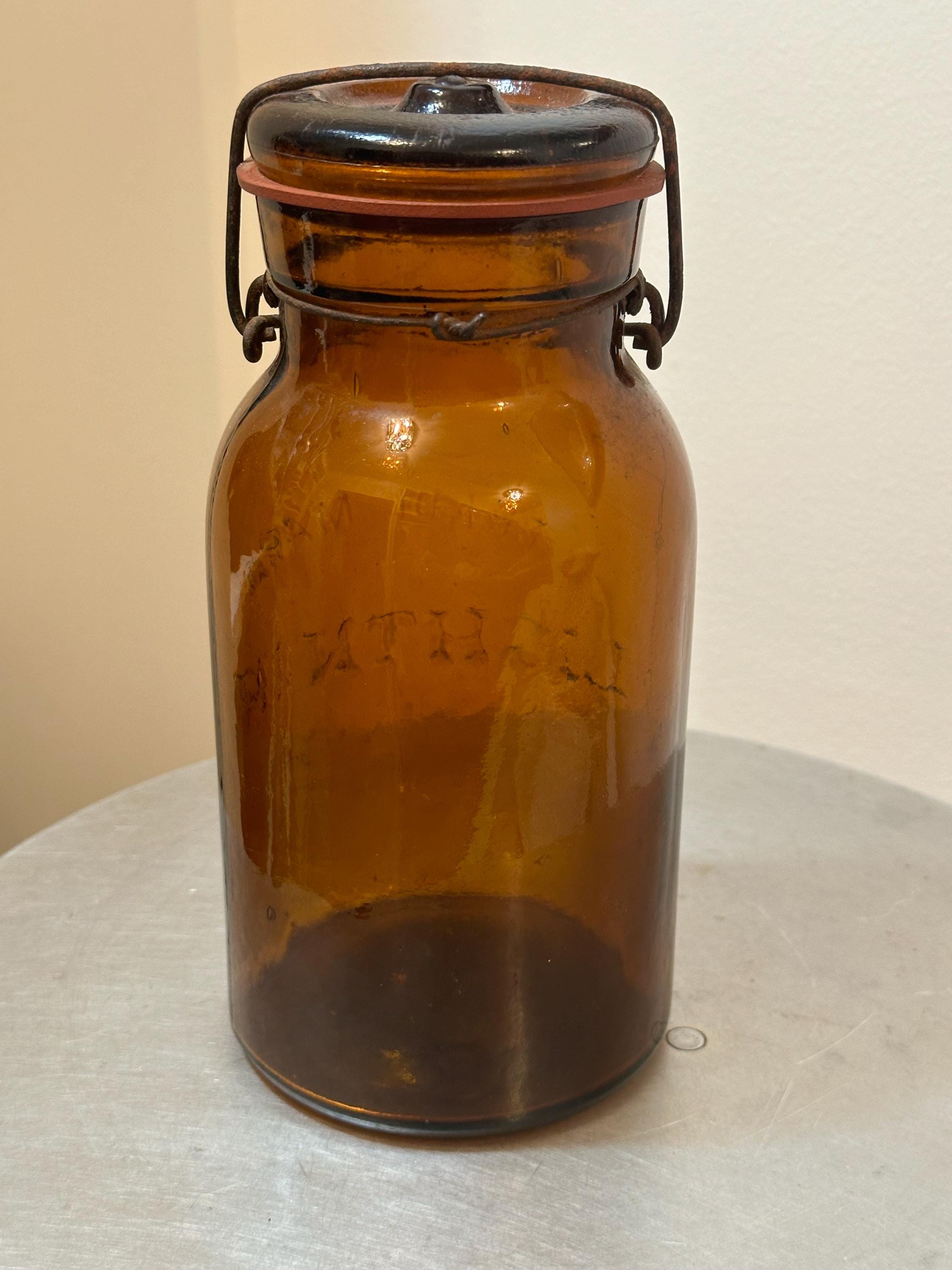 Antique Trade Mark Lightning Amber Canning Jar (putman 193) - Etsy