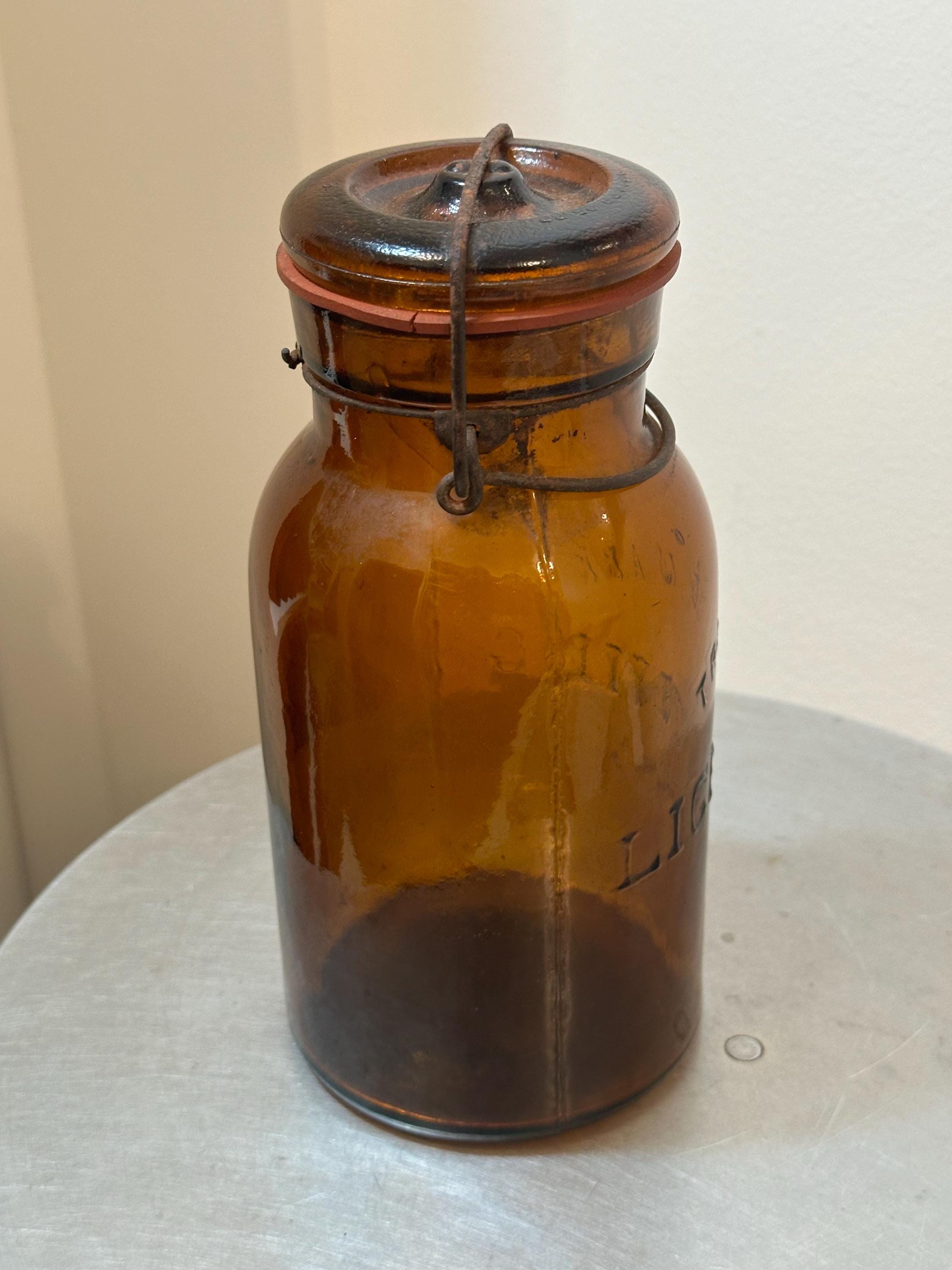 Antique Trade Mark Lightning Amber Canning Jar (putman 193) - Etsy
