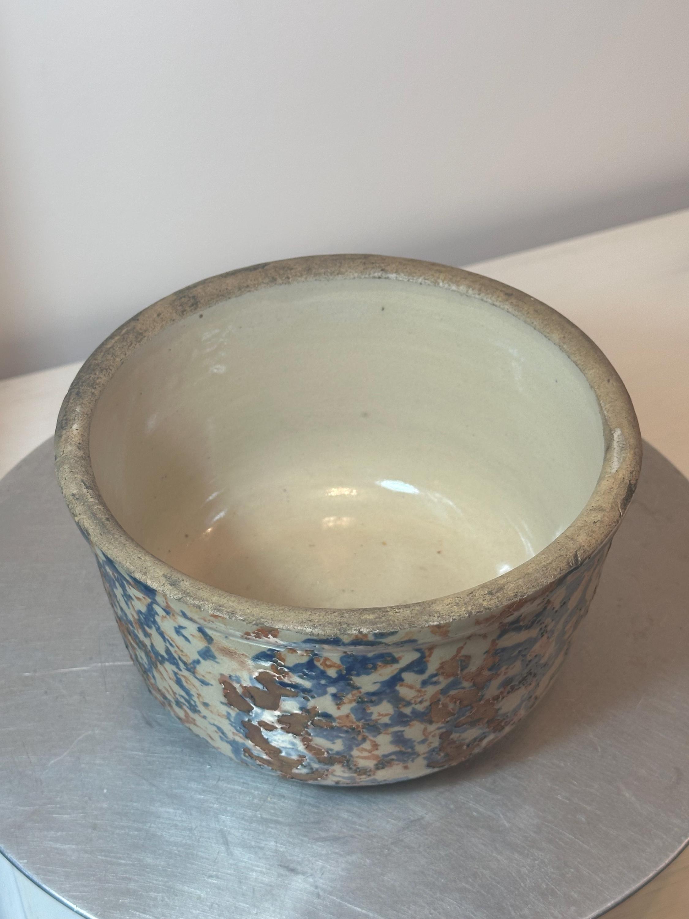 Antique Redwing Spongeware Bowl - Etsy