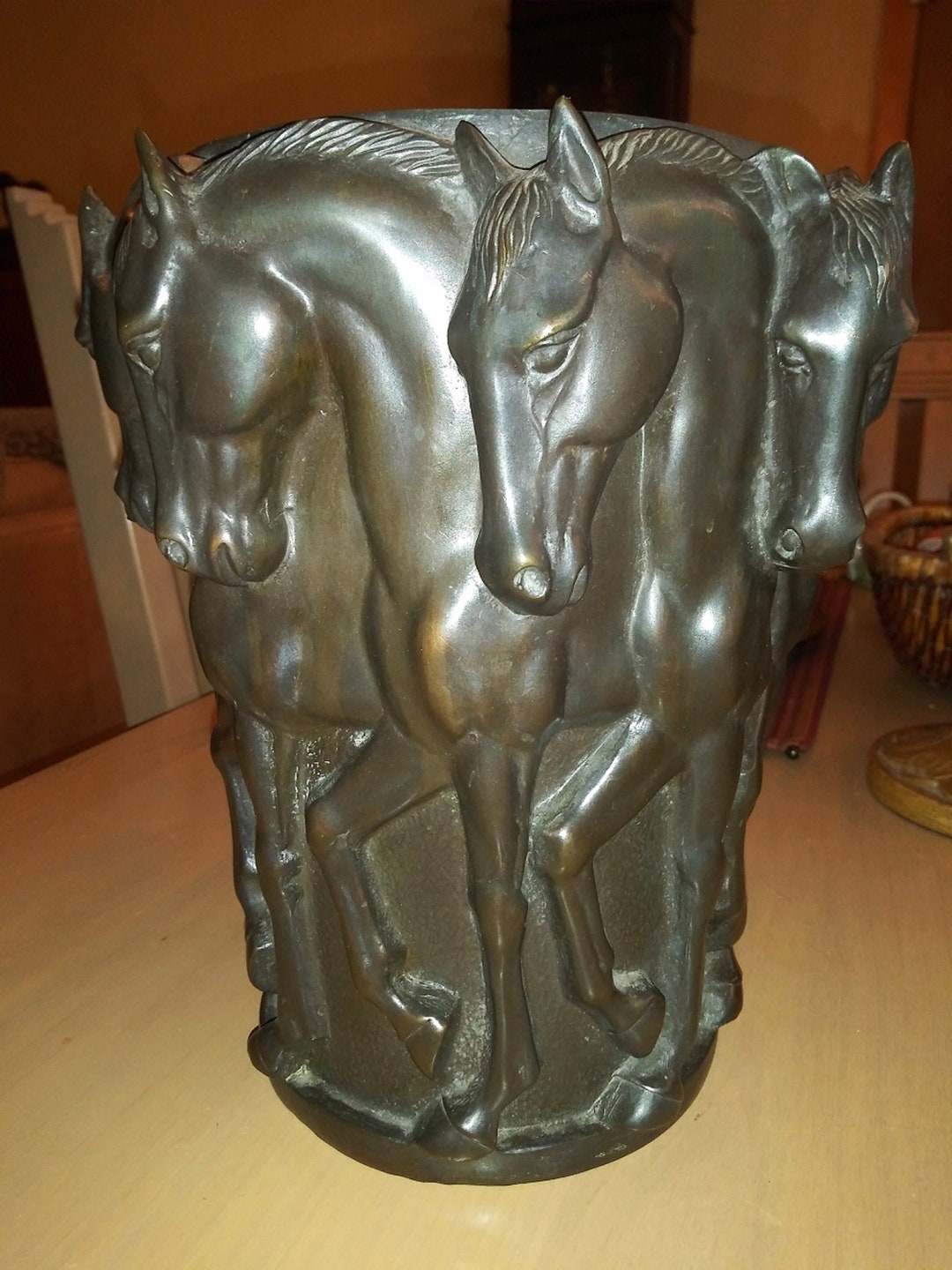 8 HORSES BRONZE VASE After Alfred Bayre of France / Copy 1950's - Etsy