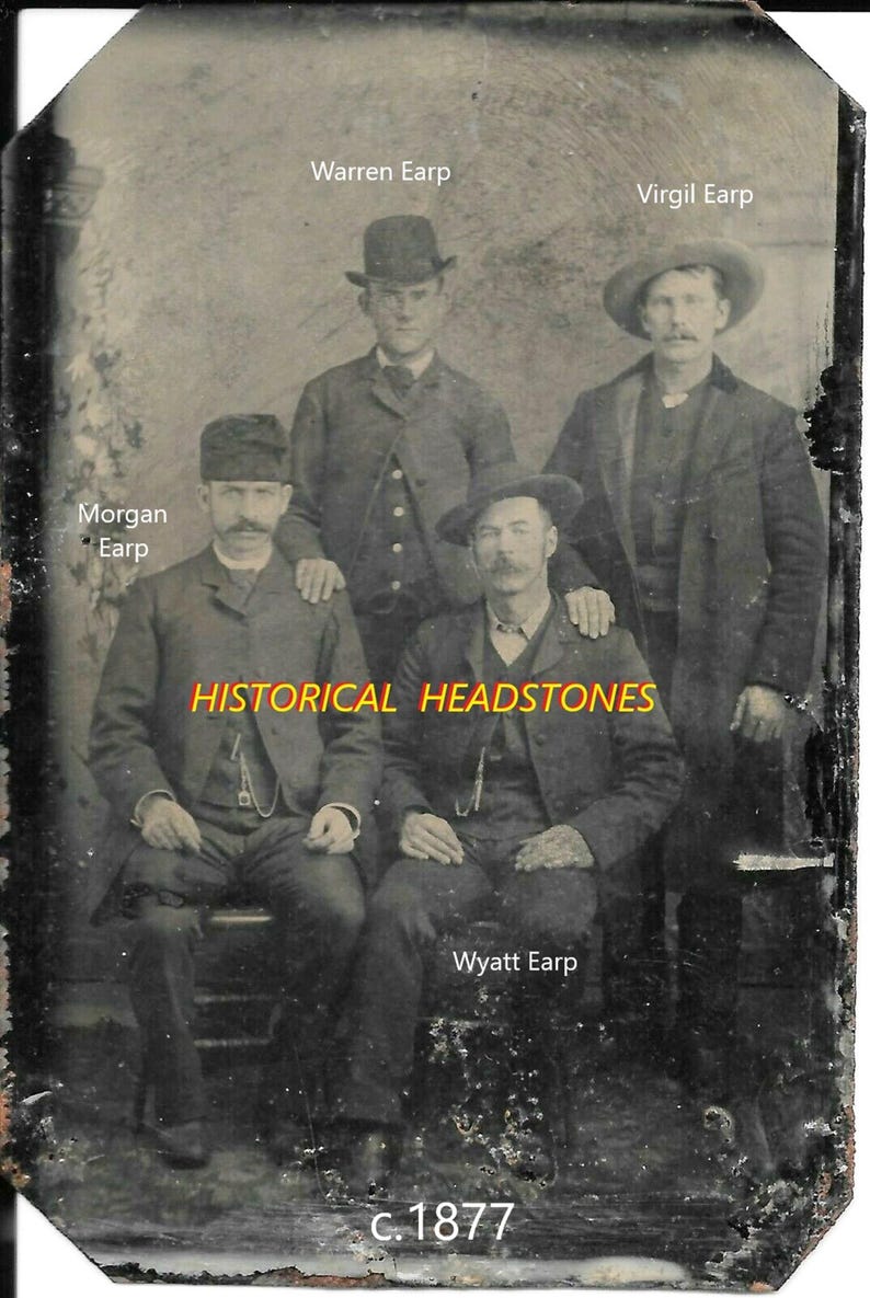 Wyatt Earp & His Three Brothers 1/6th Plate TINTYPE C.1877 - Etsy
