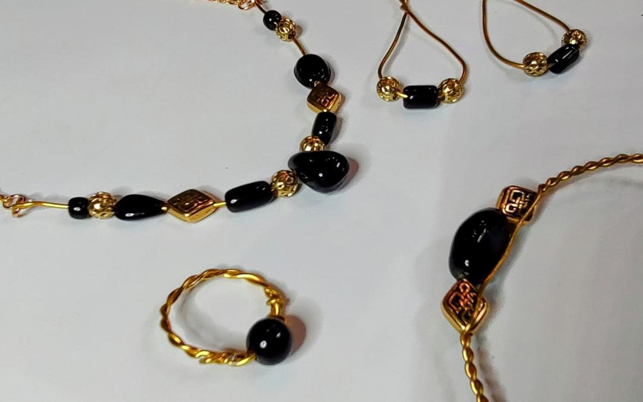 Rachel's Black and Gold Colored Matching Jewelry Set NEW - Etsy