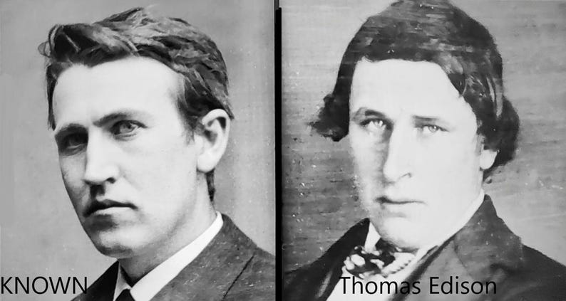 Inventor THOMAS ALVA EDISON 1/6th Daguerreotype C.1865 With Forensic ...