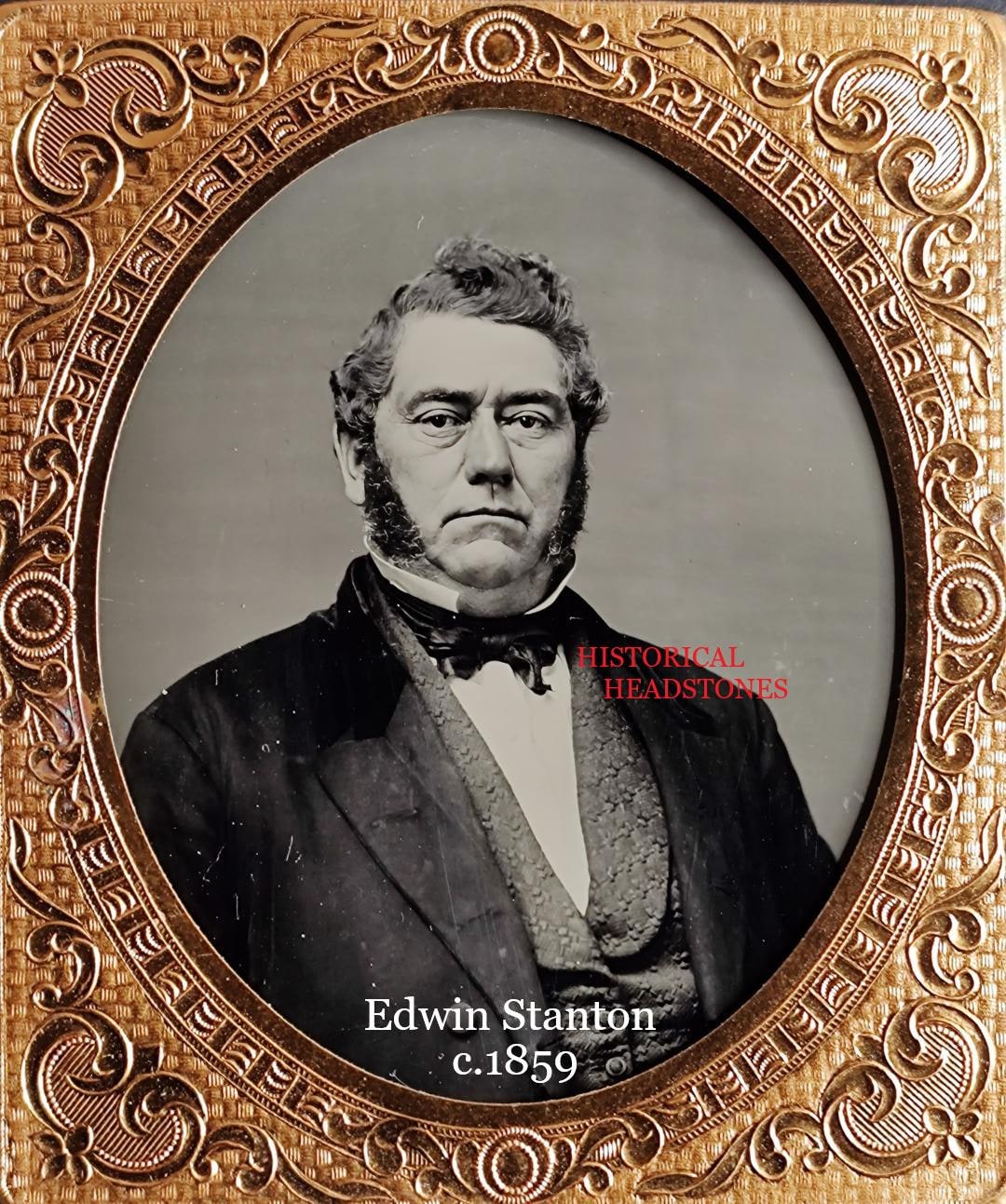 Lincoln Cabinet EDWIN STANTON 1/6th Ambrotype Earliest Known Image! C ...