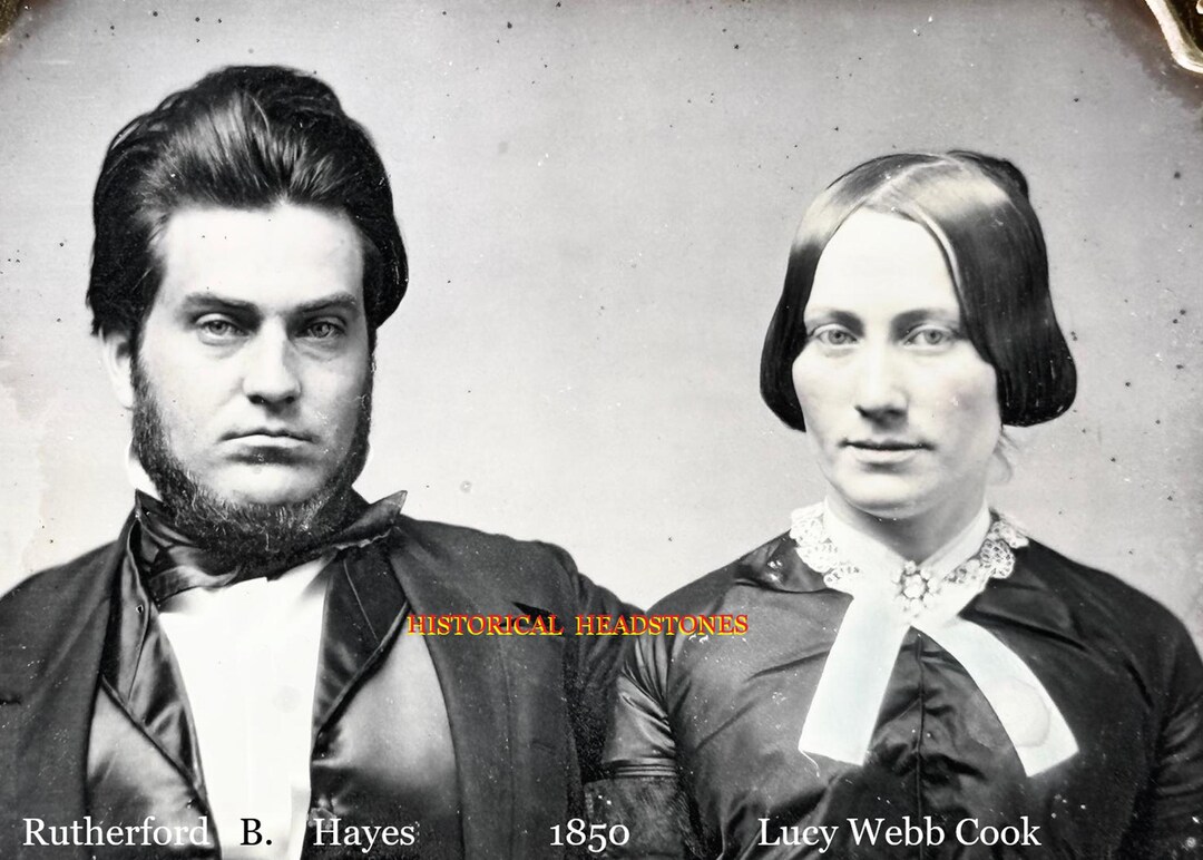19th President RUTHERFORD B. HAYES & WIFE Early Courtship Year 1/6th ...