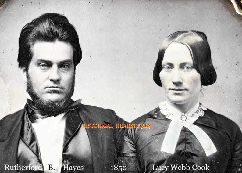 19th President RUTHERFORD B. HAYES & WIFE Early Courtship Year 1/6th ...