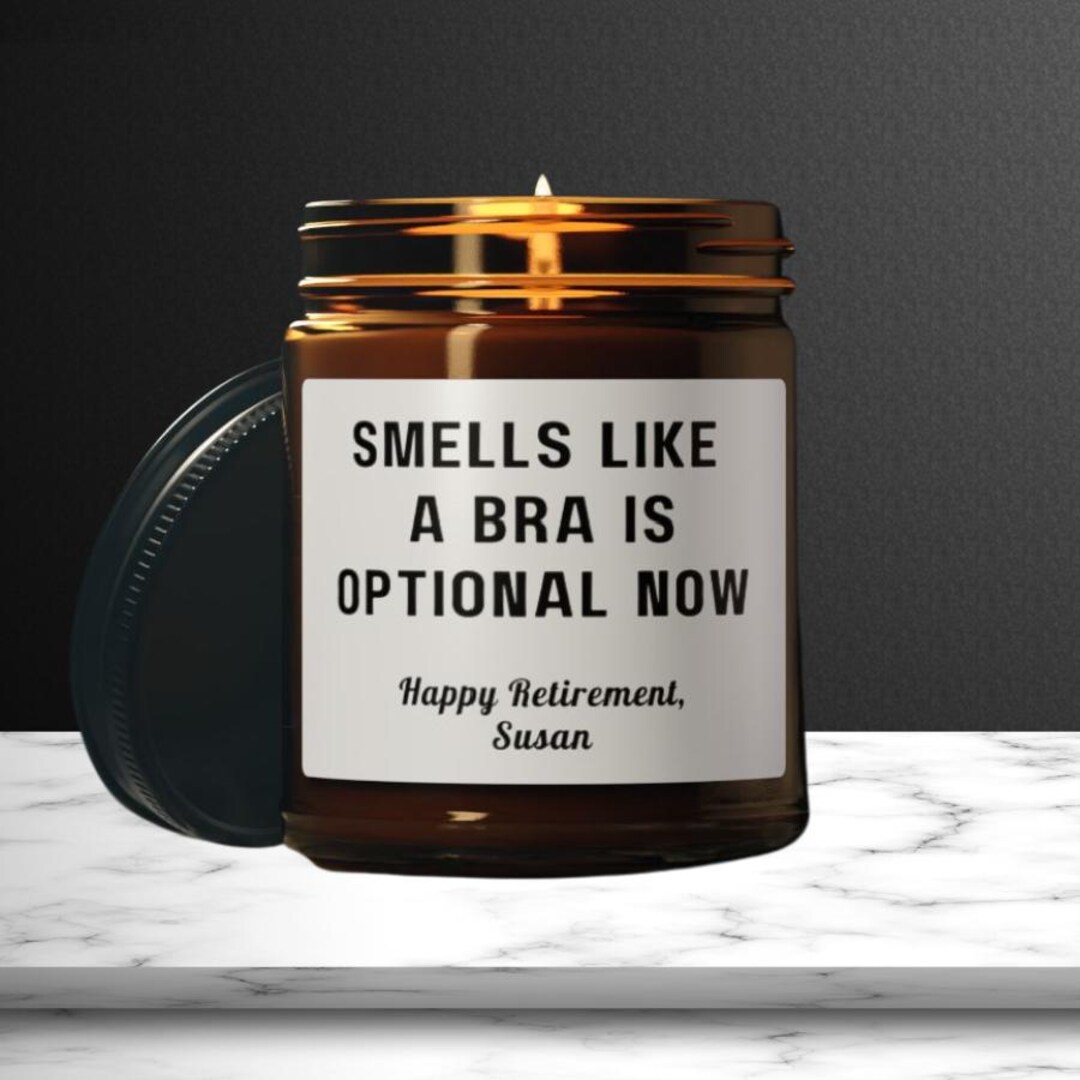 Retirement Gift Candle, Smells Like Bra Optional, Funny Gift Idea for ...