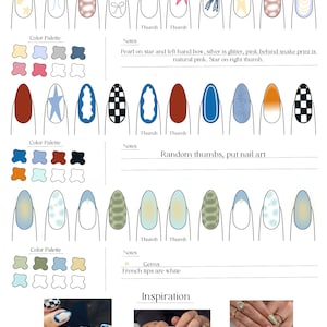 Nail Art Planner Large Nail Design Template W/color Palette (digital ...