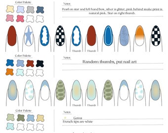 Nail Art Planner Nail Design Template (digital Download) - Etsy