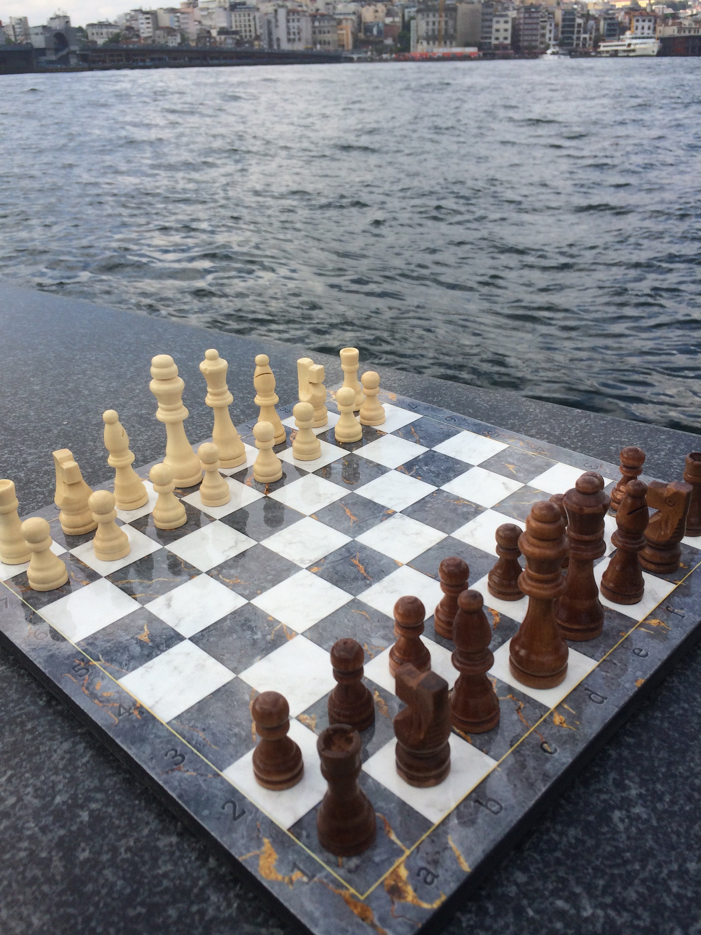Chess Set, Chess Set With Board, 36x36 Cm Board With Marble Pattern ...