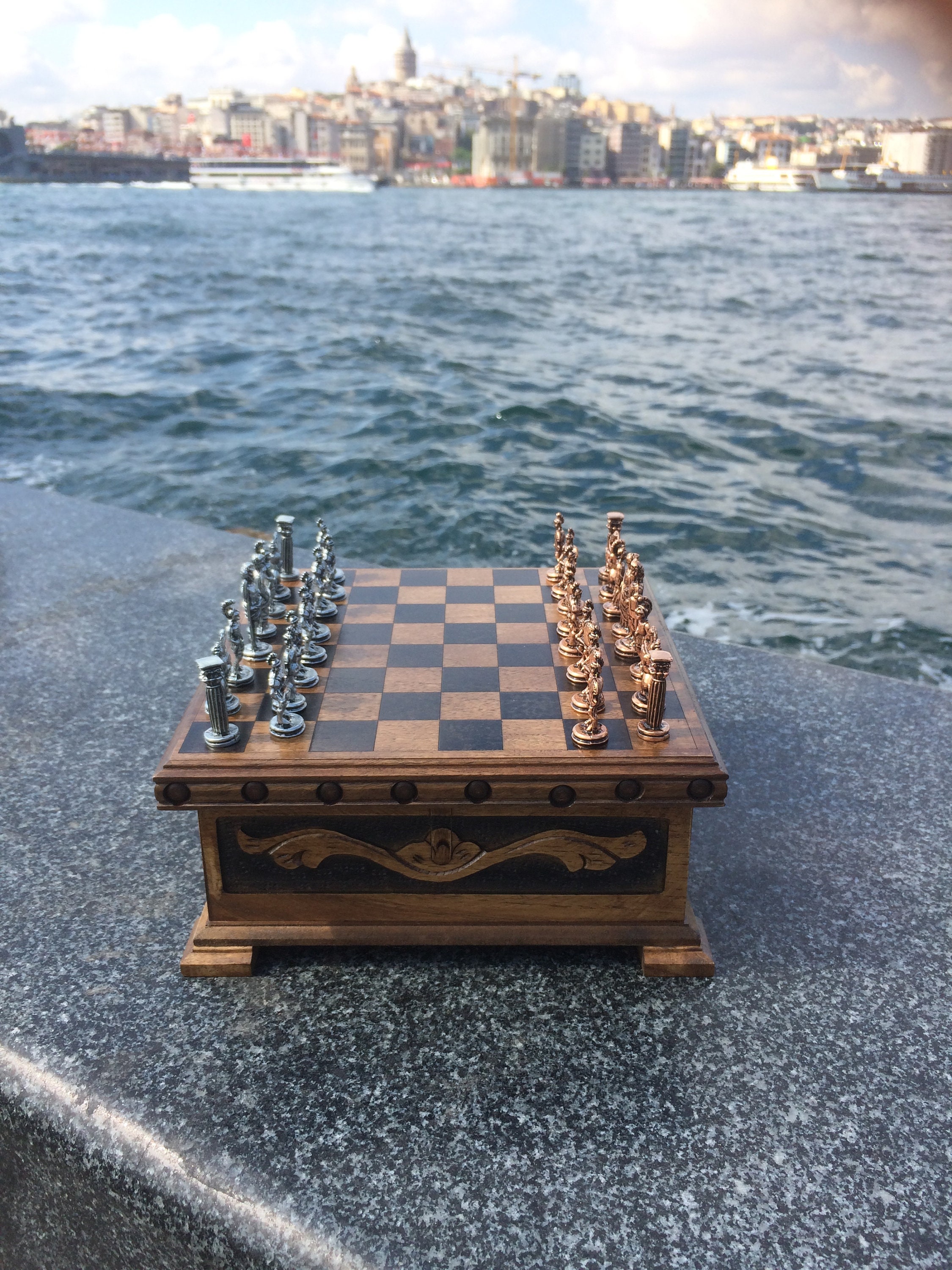 Puzzle Chess, Chess Set With Board Handmade, Chess Set With Board and ...