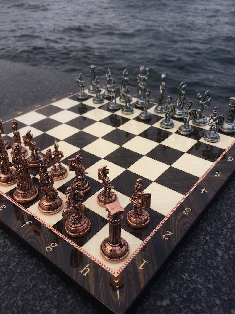 Wooden Chess Set Chess Set Board Chess Board Metal Chess - Etsy