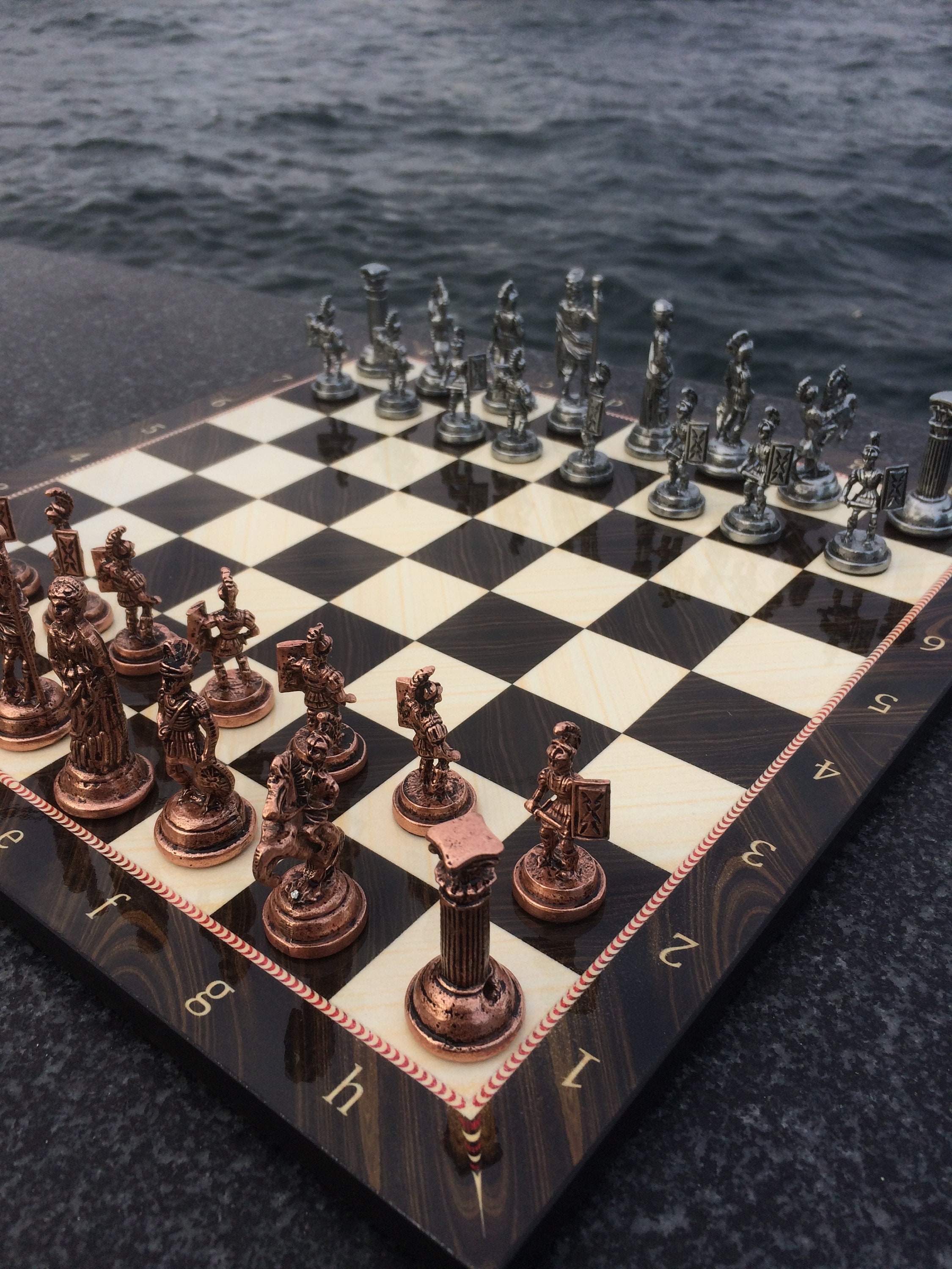 Wooden Chess Set Chess Set Board Chess Board Metal Chess - Etsy