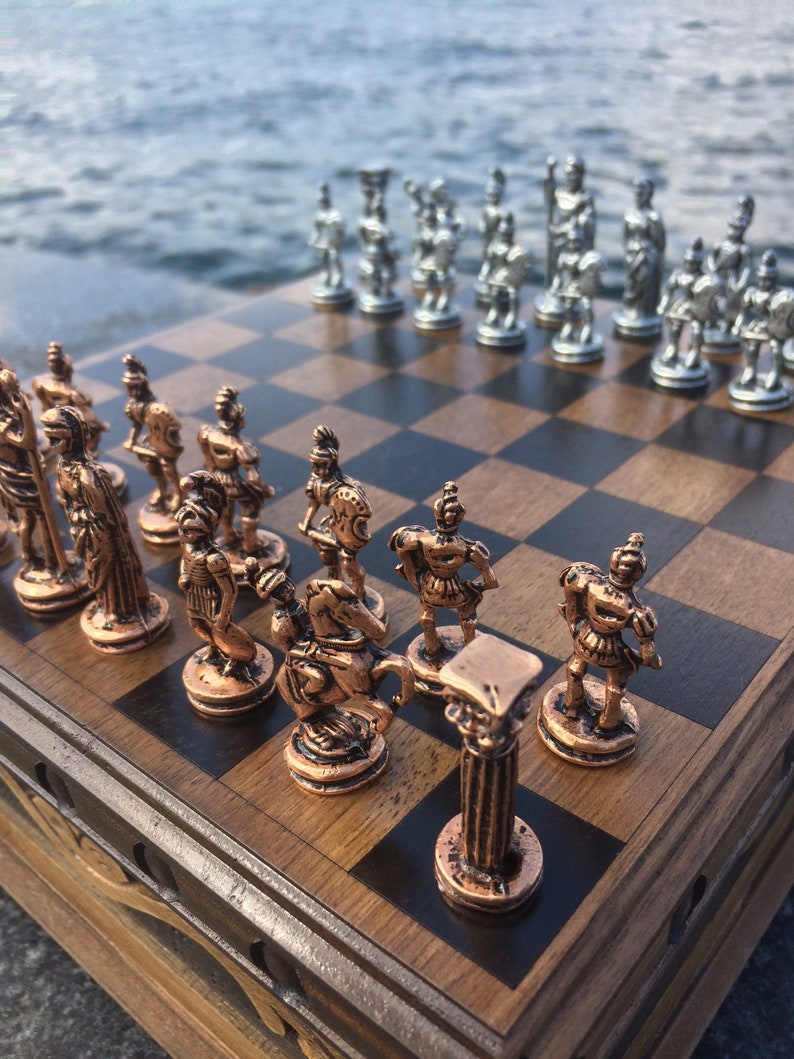 Puzzle Chess, Chess Set With Board Handmade, Chess Set With Board and ...