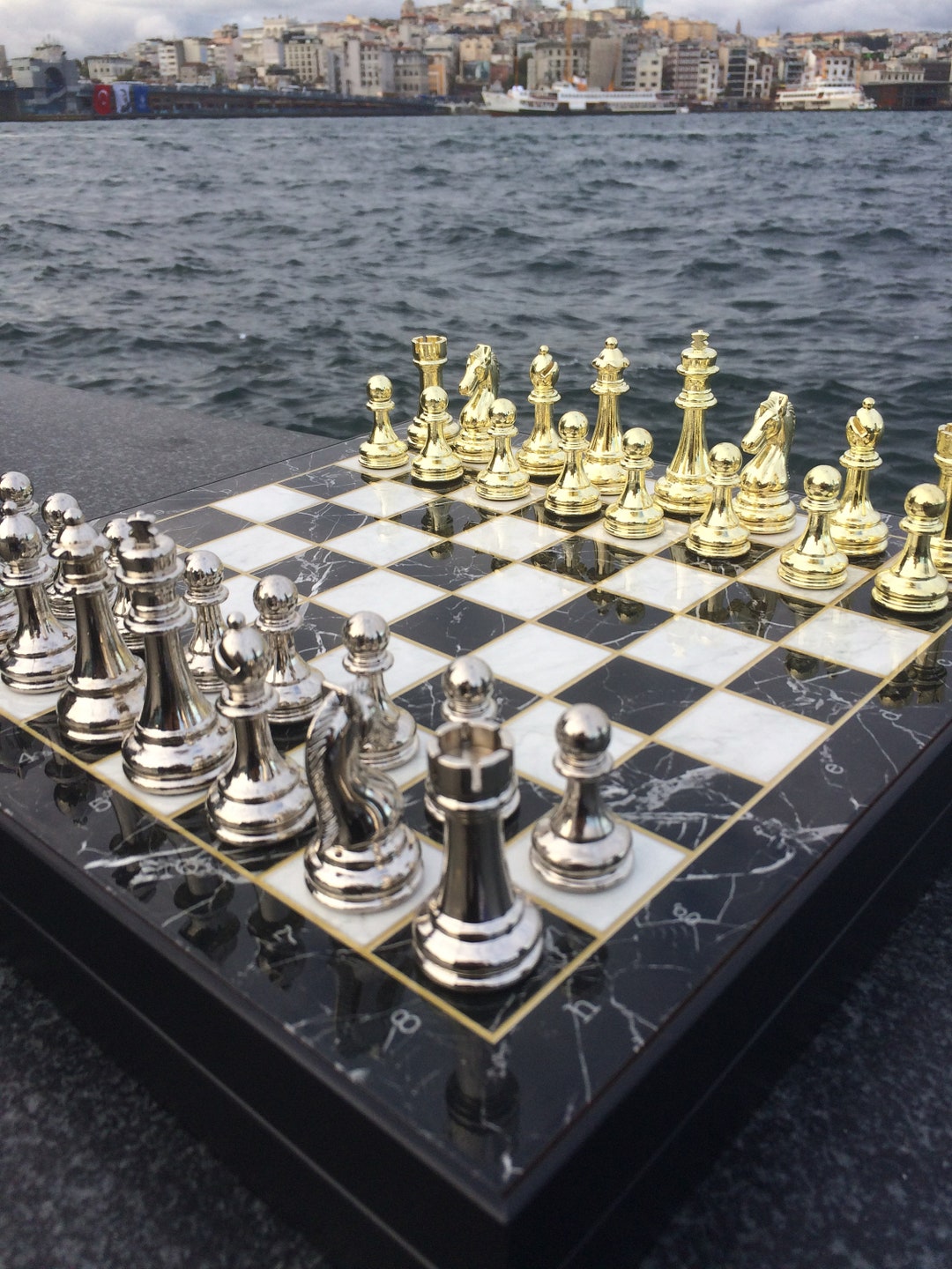 Elegant Chess Board, Cast-iron Chess Pieces, Luxury Chess Board, Ideal ...